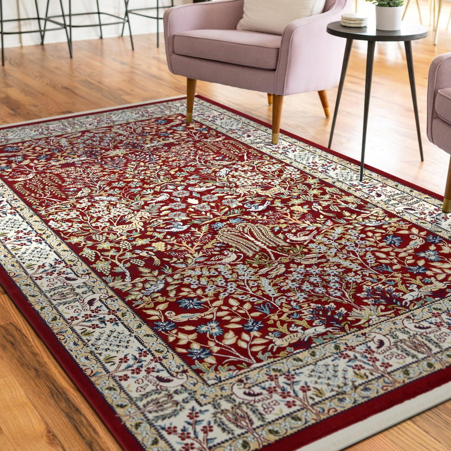 Unique Loom Narenj Collection Area Rug - Bristol (5' 1" x 8' Rectangle Burgundy/Beige) - Walmart.com