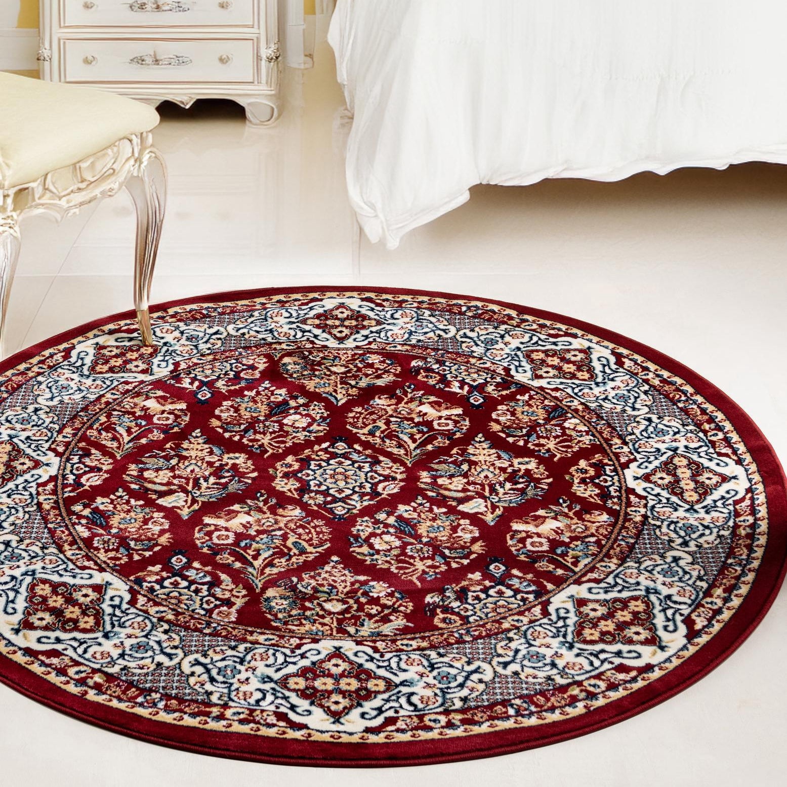 Unique Loom Narenj Collection Area Rug - Sheffield (10' Round Burgundy ...