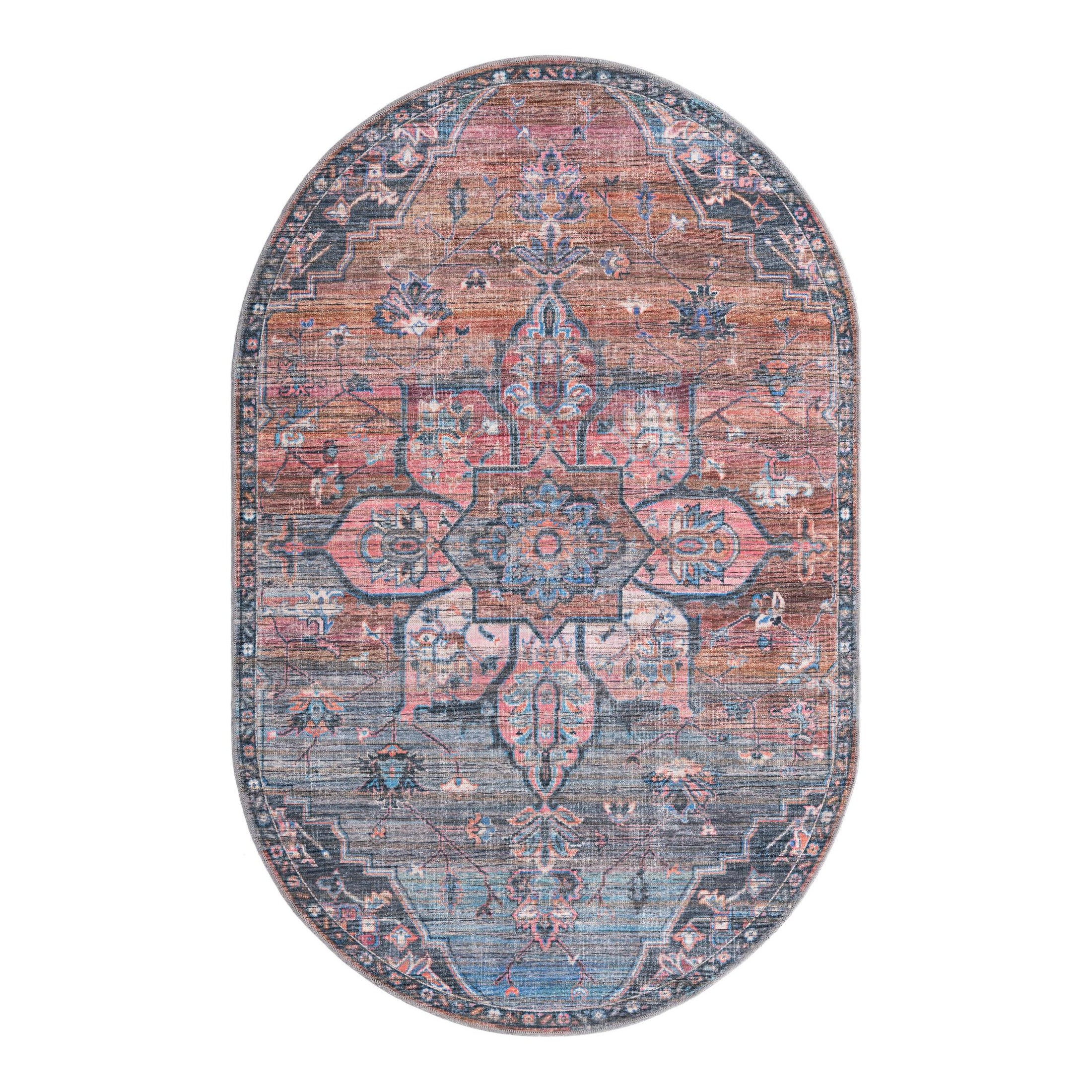 Unique Loom Nostalgia Collection Area Rug - Gem (5' 3" x 8' Oval Multi ...