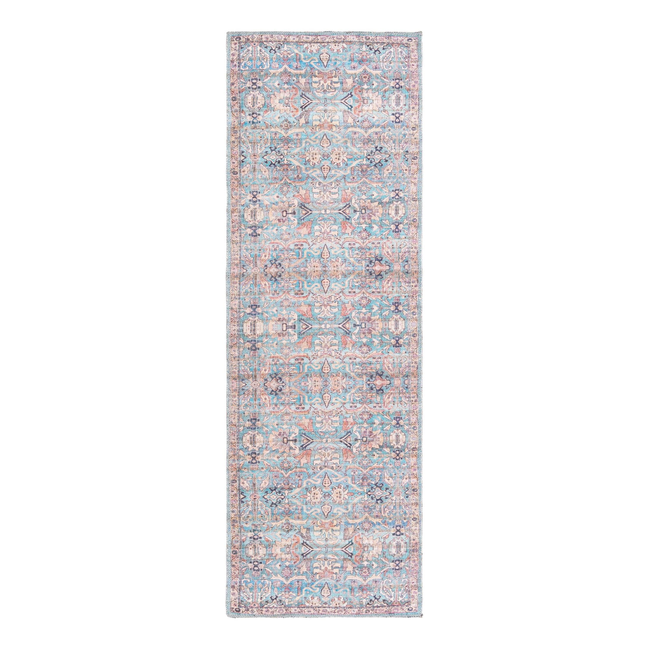 Unique Loom Nostalgia Collection Area Rug - Katie (2' x 6' Runner Blue ...