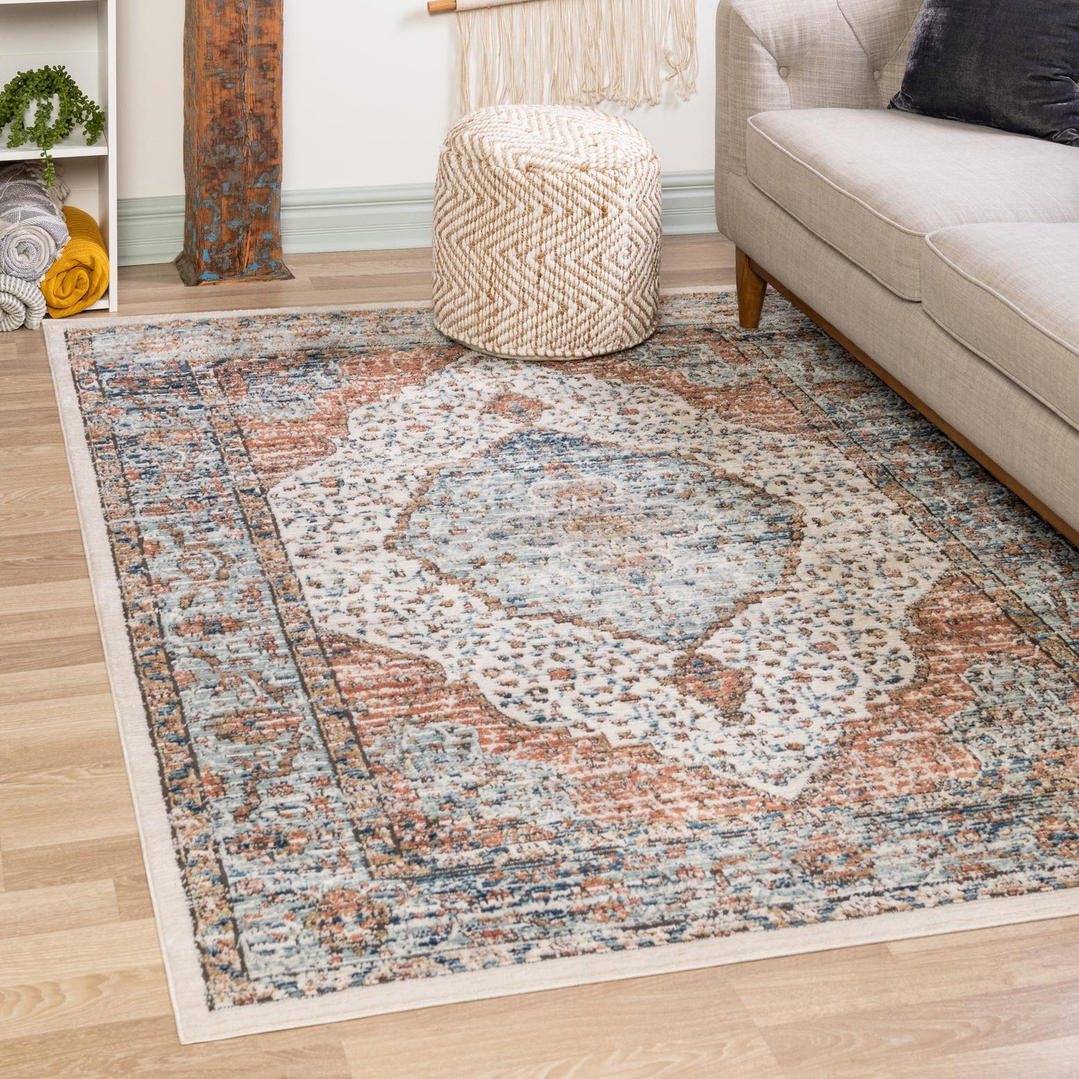 Unique Loom Nyla Collection Area Rug - Winner (6' x 9' Rectangle Ivory/Dark Gray) - Walmart.com