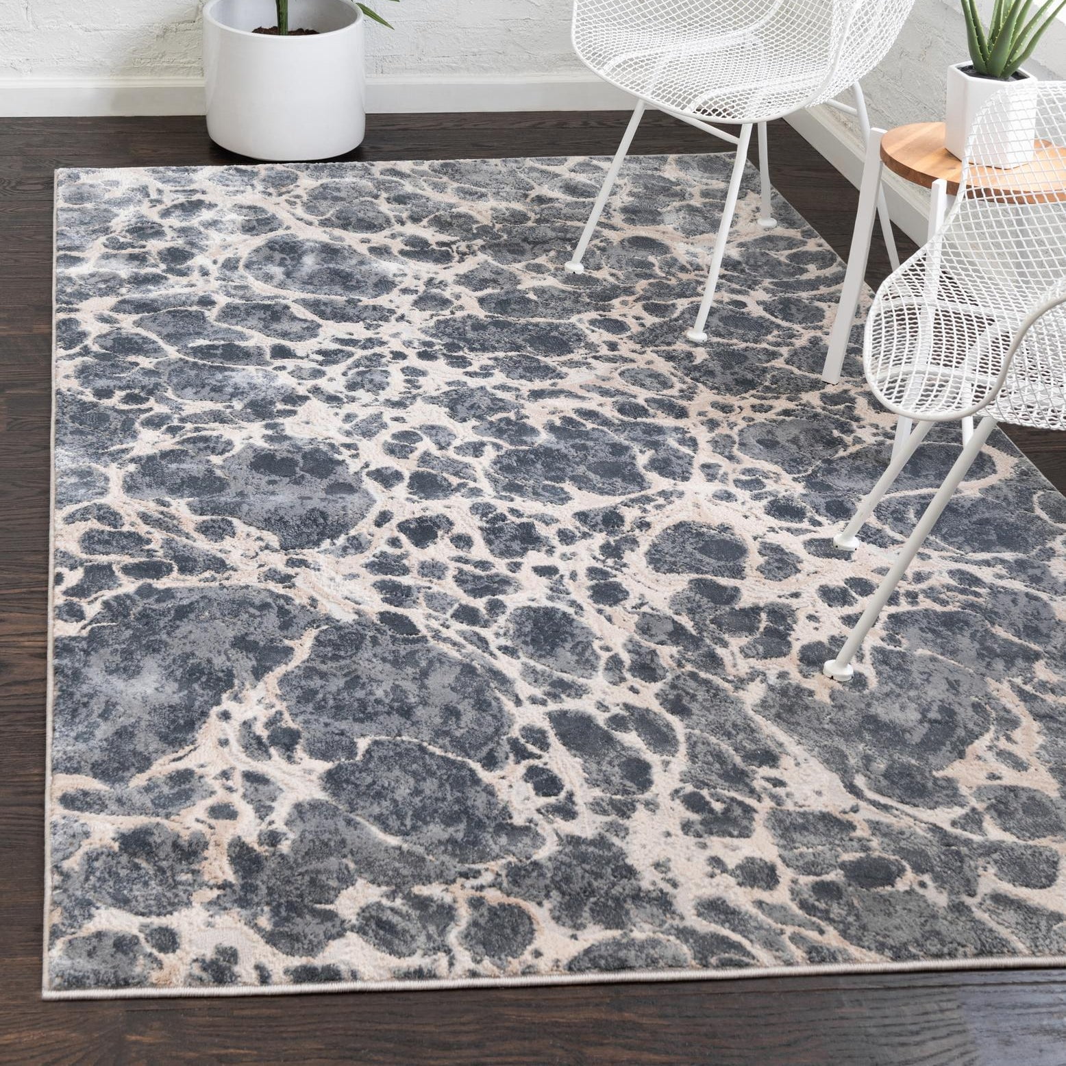 Unique Loom Oasis Collection Area Rug - Breeze (2' x 3' Rectangle Gray ...