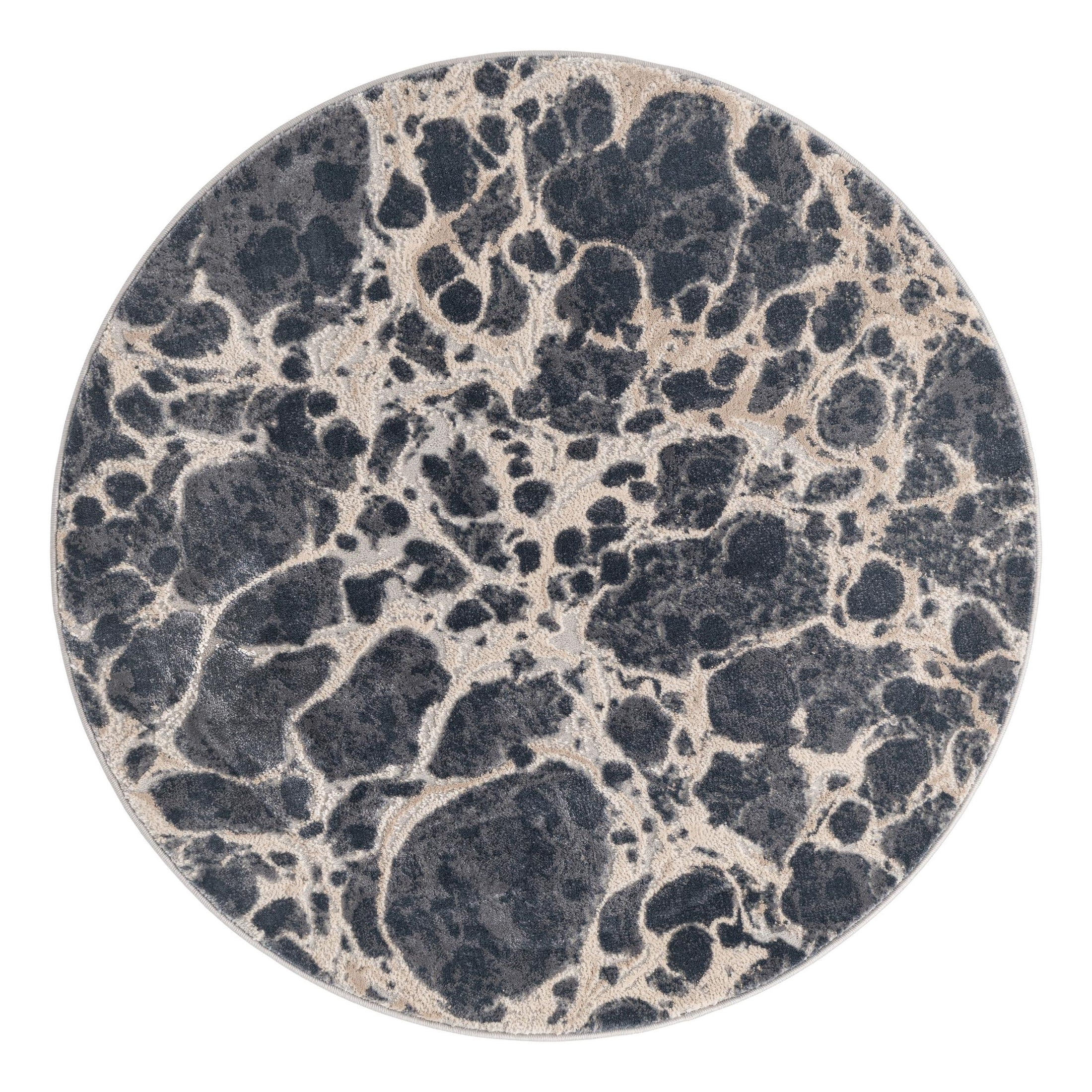 Unique Loom Oasis Collection Area Rug - Breeze (4' Round Gray/Ivory ...