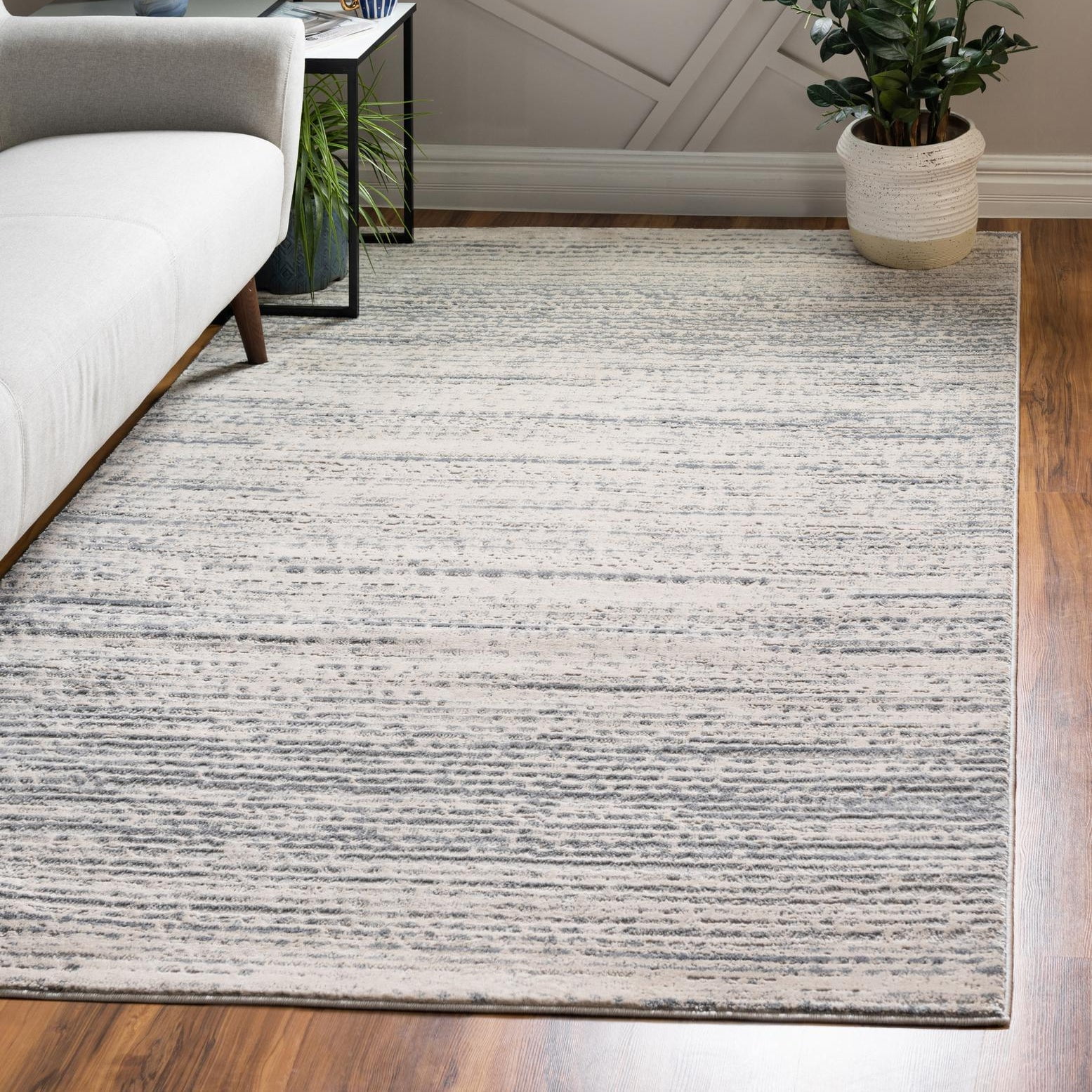 Unique Loom Oasis Collection Area Rug - Calm (8' x 10' Rectangle Cream ...