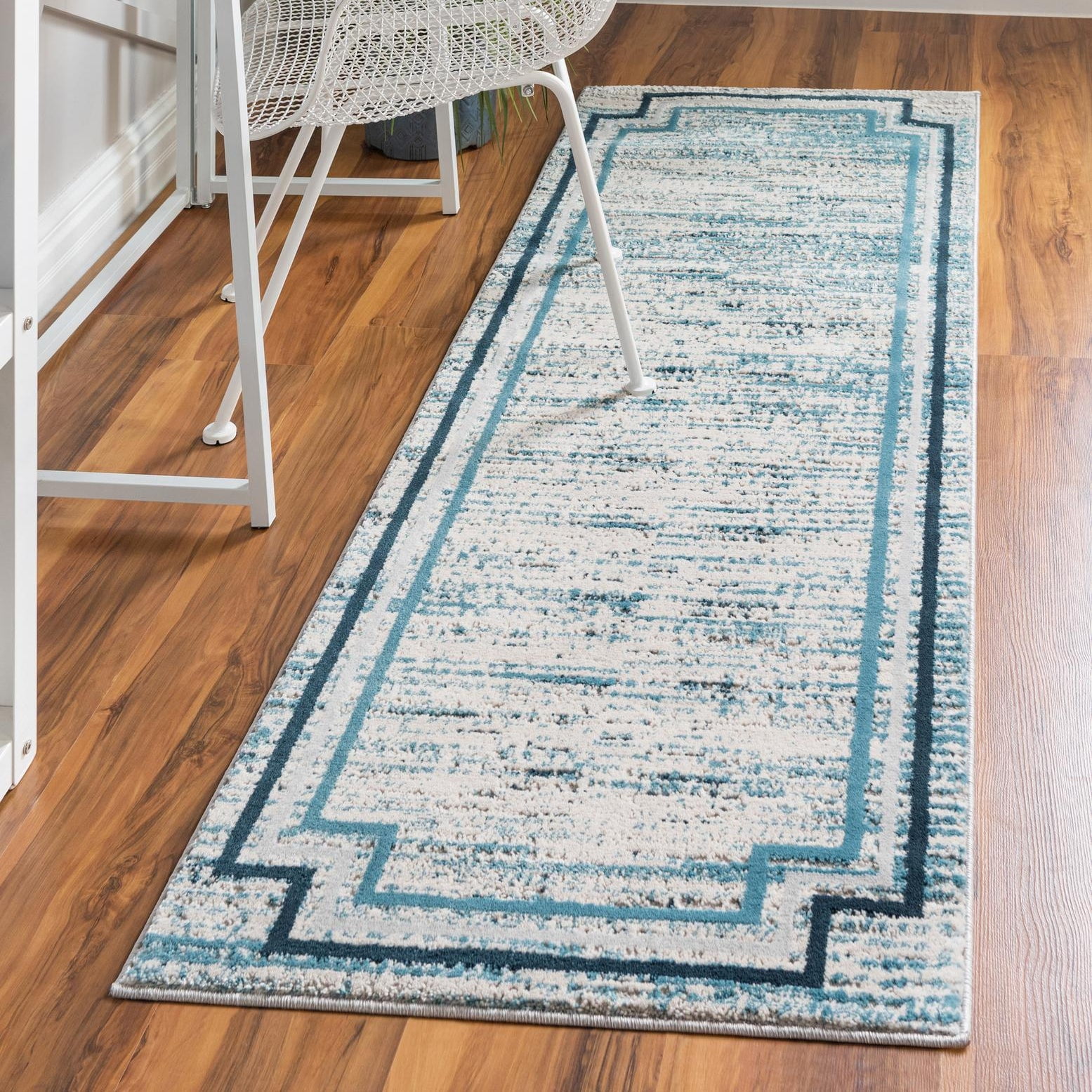Unique Loom Oasis Collection Area Rug - Fountain (2' x 6' Runner Blue ...