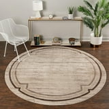 Unique Loom Oasis Collection Area Rug - Fountain (7' Round Brown/Beige ...