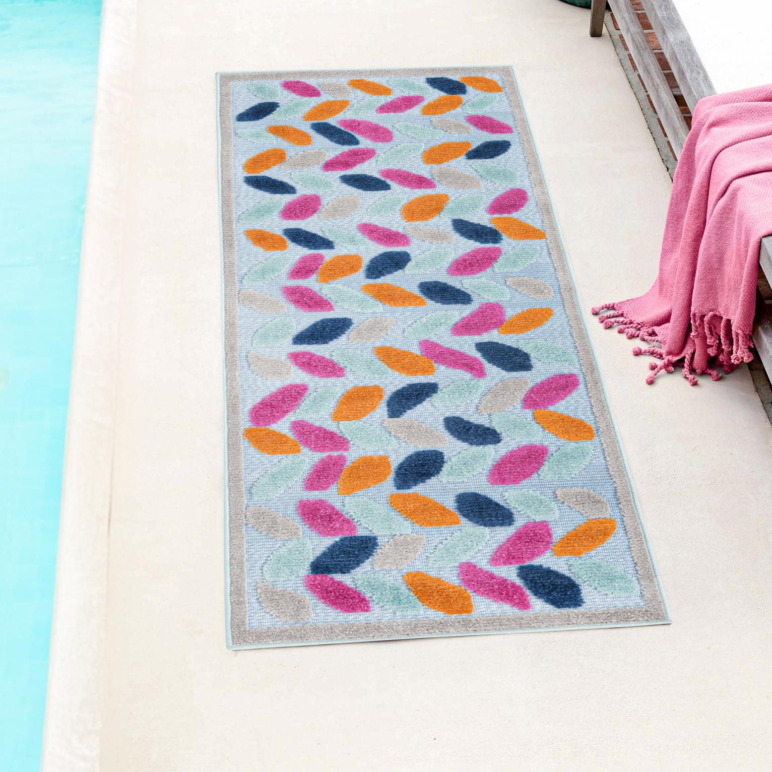 Unique Loom Aruba Outdoor Collection Area Rug - Oranjestad (2' x 10 ...