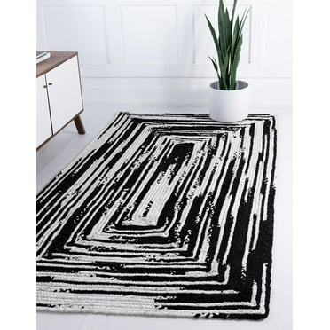 SAFAVIEH Soho Kelly Floral Wool Area Rug, Black/White, 7'6" x 9'6 ...