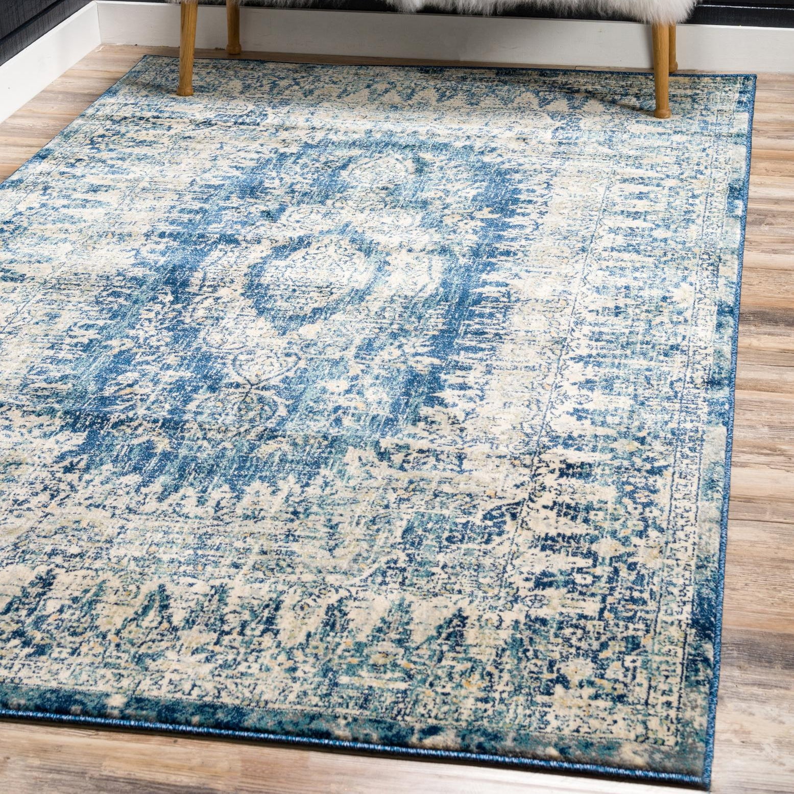 Unique Loom Oslo Collection Area Rug (5' 1" x 8' Rectangle Navy Blue ...