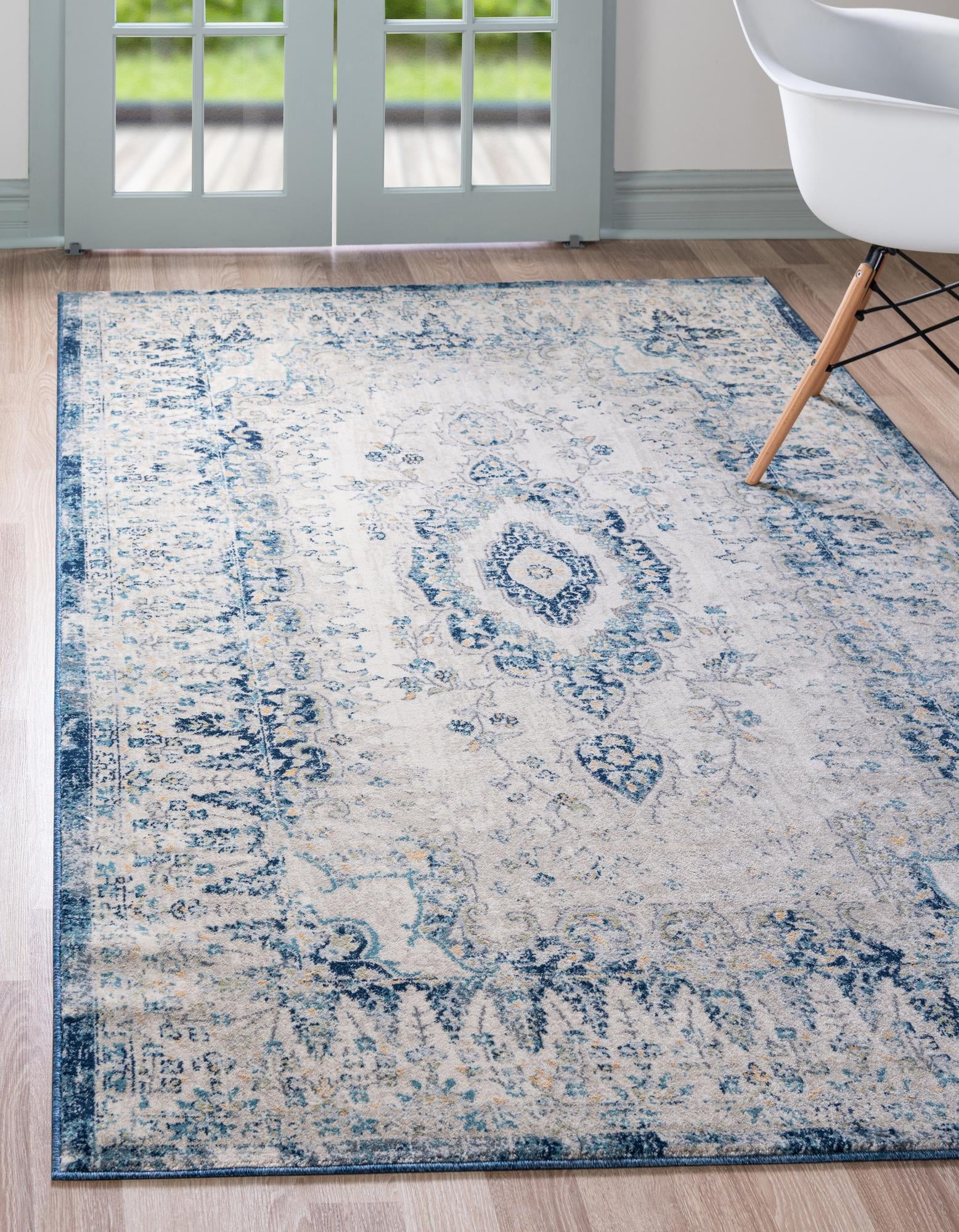 Unique Loom Oslo Rug Blue/Gray 5' 1" x 8' Perfect For Living Room Bed ...