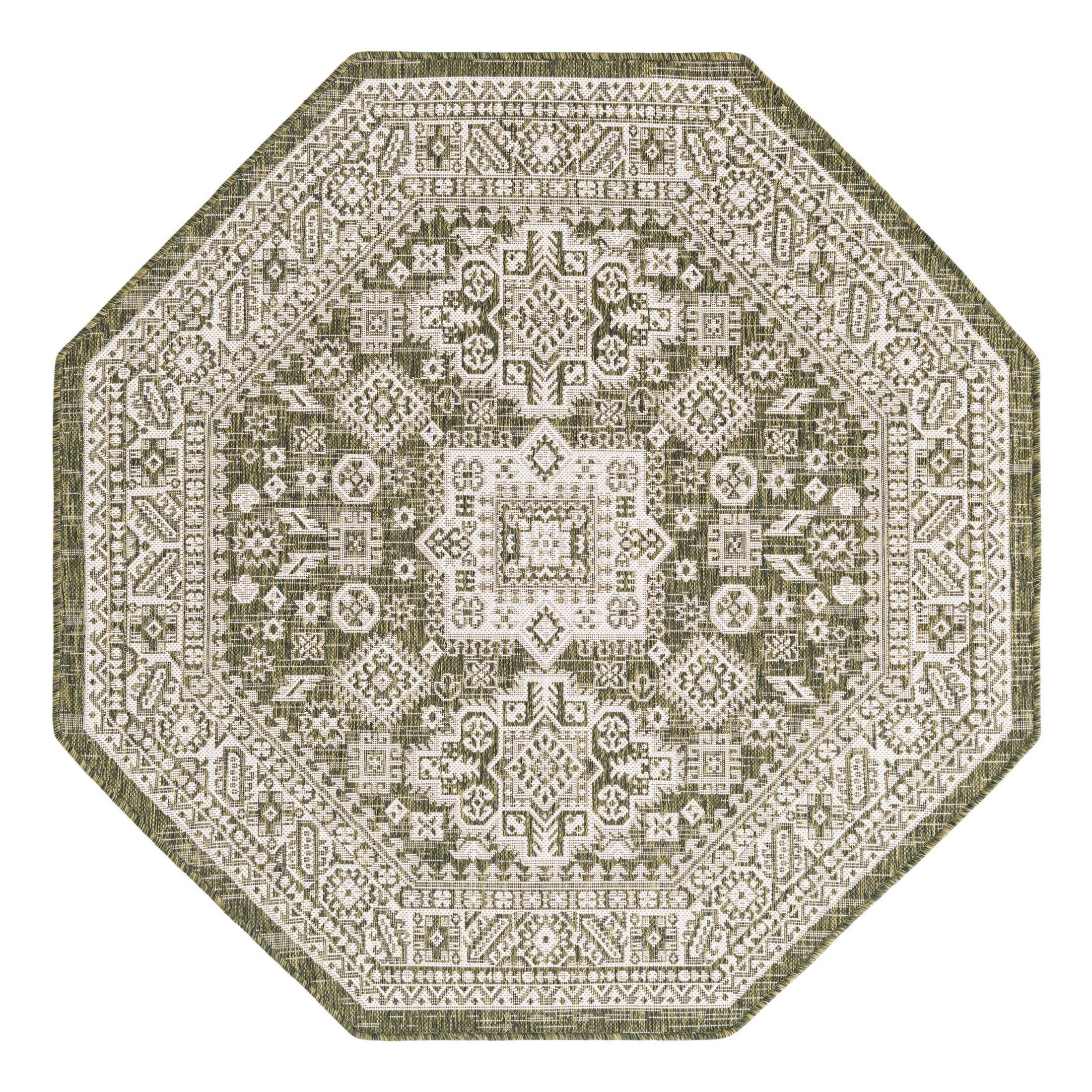Unique Loom Outdoor Aztec Collection Area Rug - Chalca (5' 3" Octagon ...