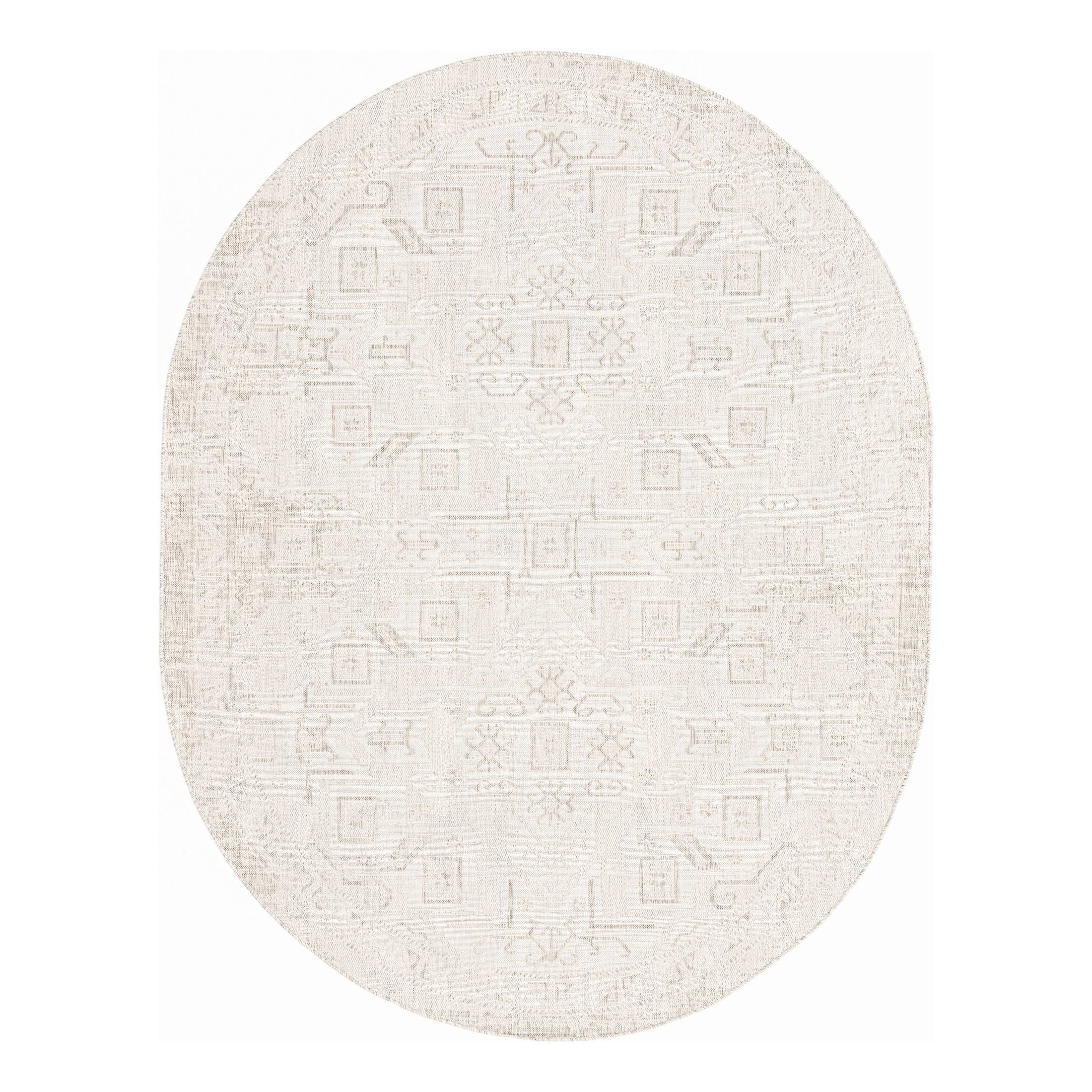 Unique Loom Outdoor Aztec Collection Area Rug - Coba (7' 10" x 10' Oval ...