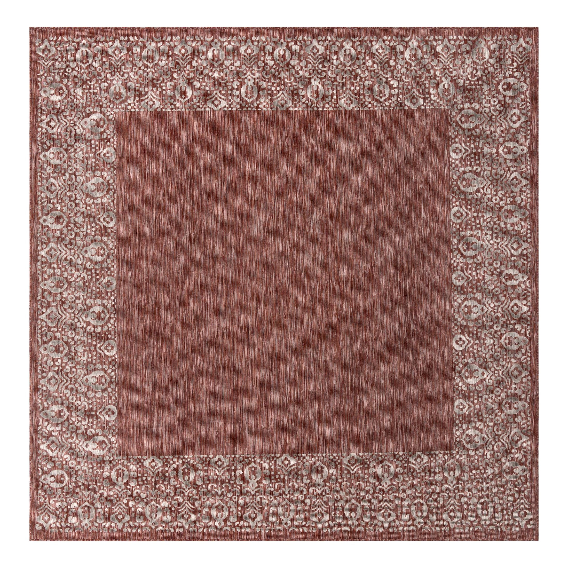 Unique Loom Outdoor Border Collection Area Rug - Floral Border (10' 8 ...