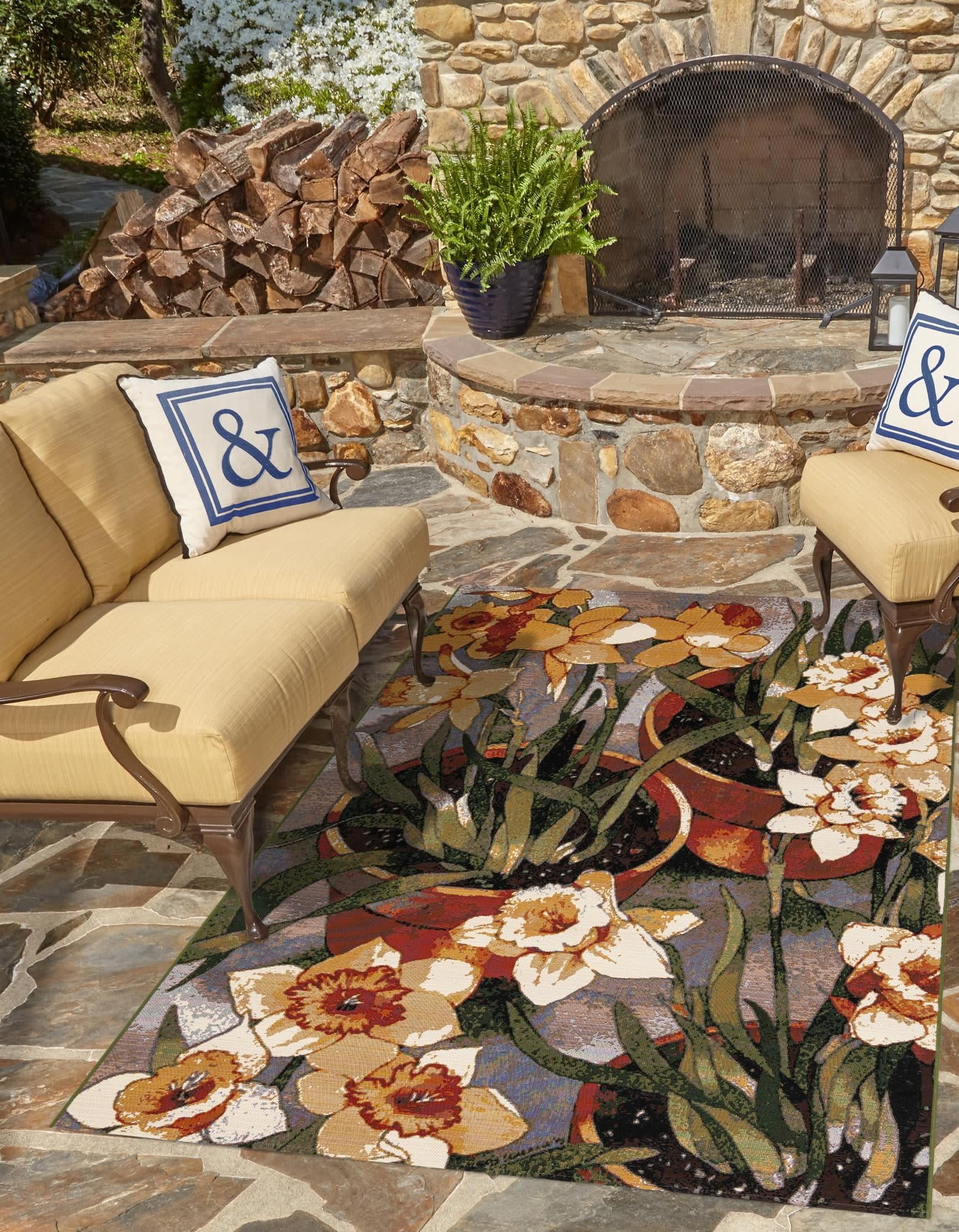 Unique Loom Outdoor Botanical Collection Area Rug - Verdure (5' 1" x 7 ...