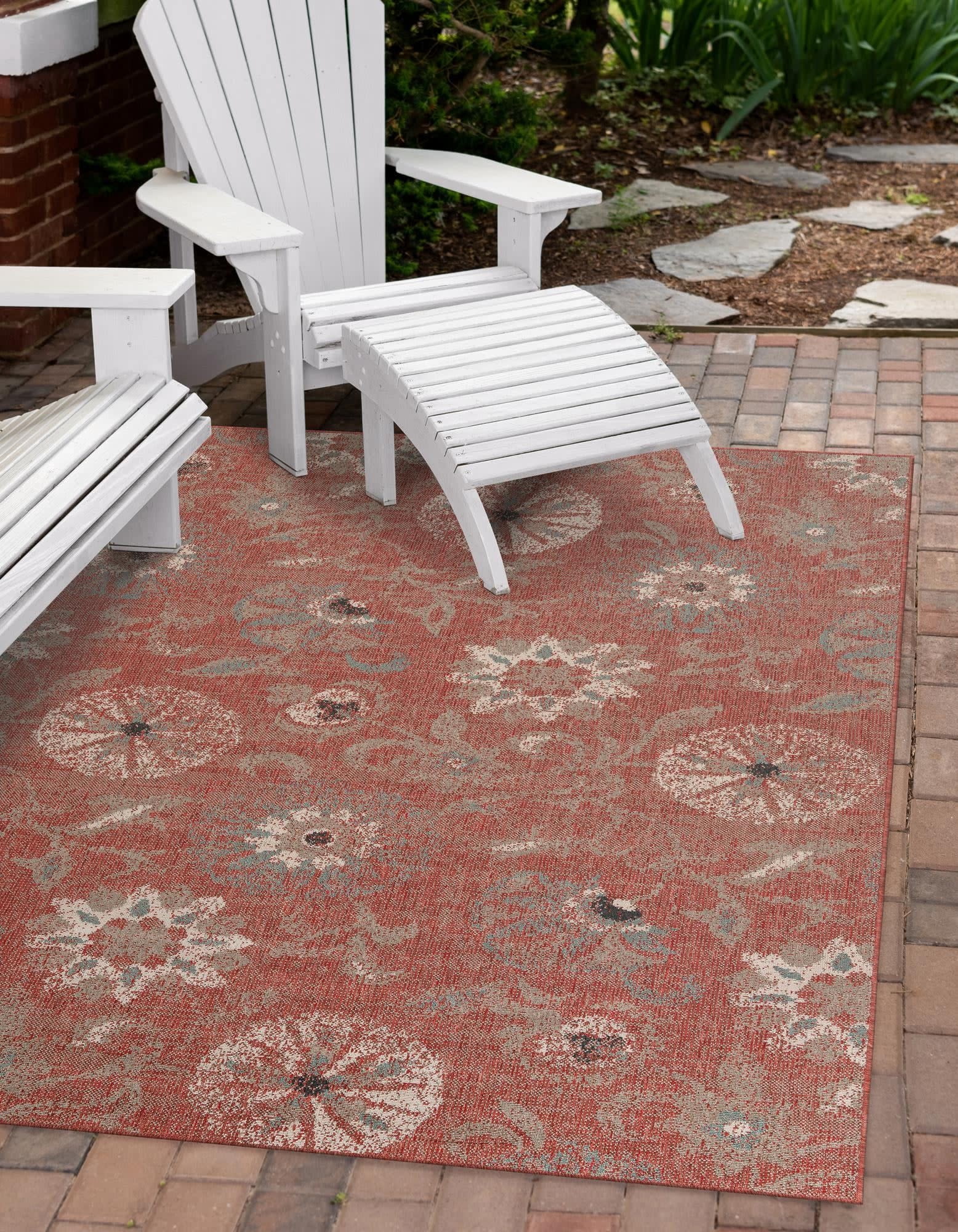 Unique Loom Outdoor Botanical Collection Area Rug - Fern (9' x 12 ...