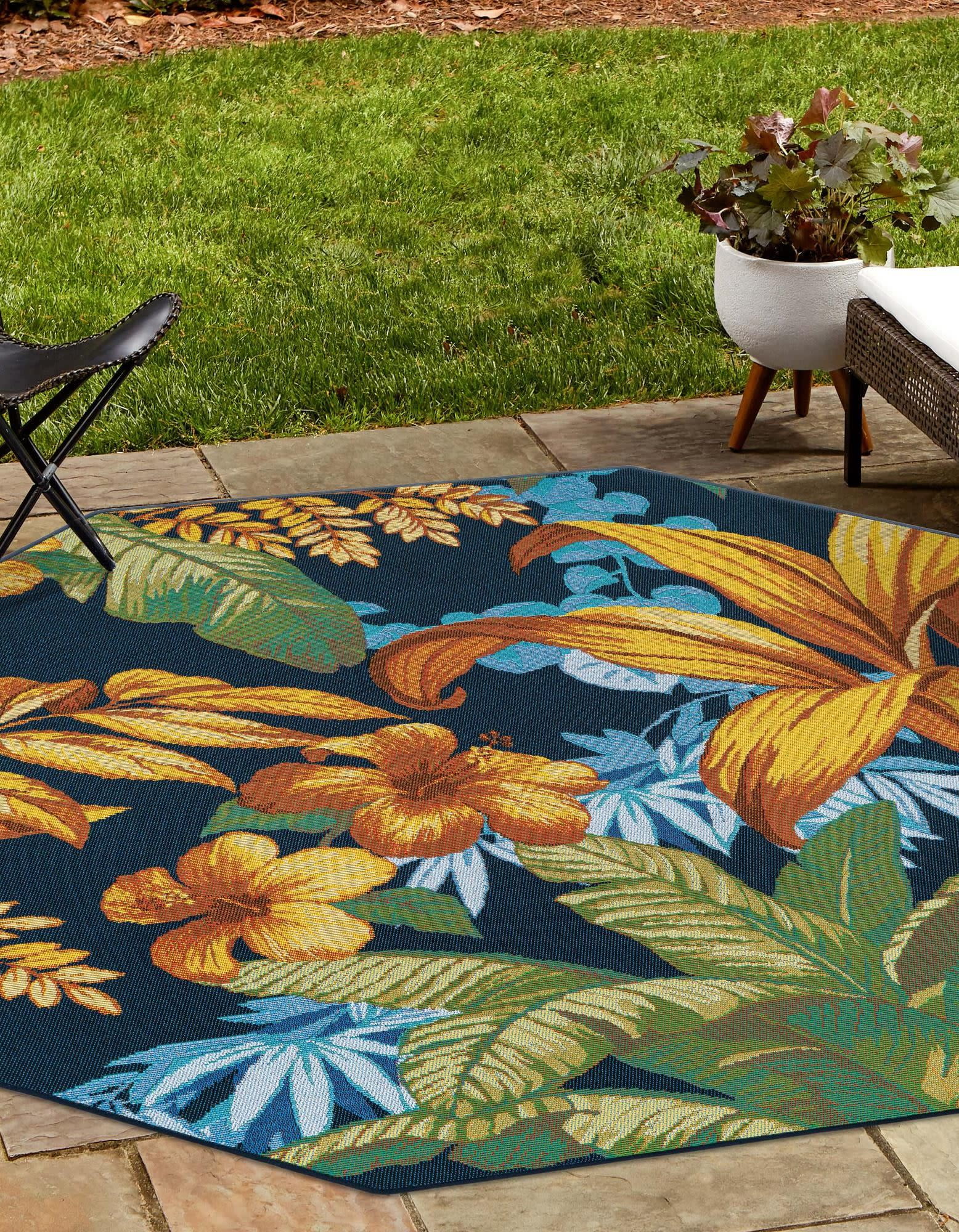 Unique Loom Outdoor Botanical Collection Area Rug - Calypso (4' 1 ...