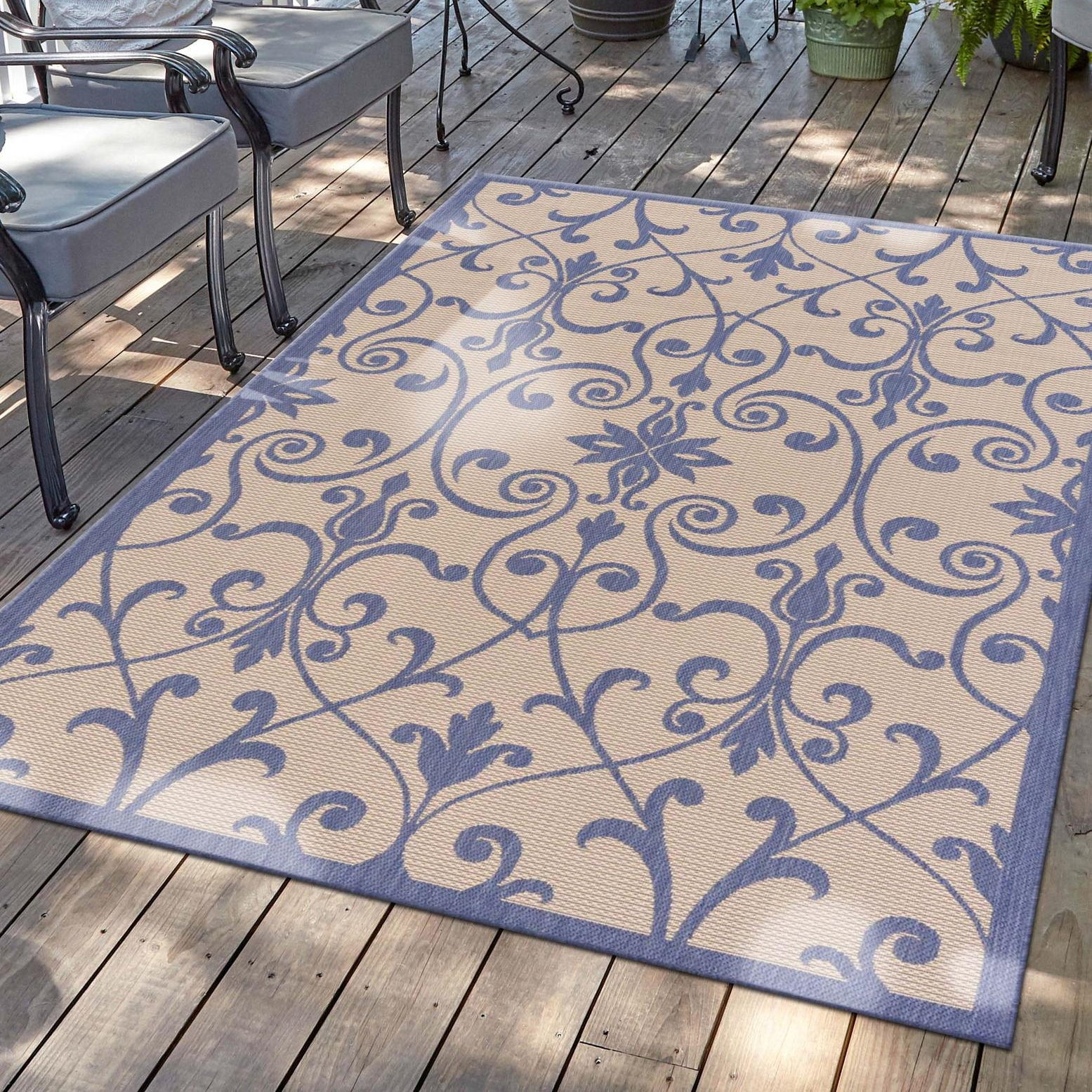 Unique Loom Outdoor Botanical Collection Area Rug - Gate (9' x 12' 2 ...