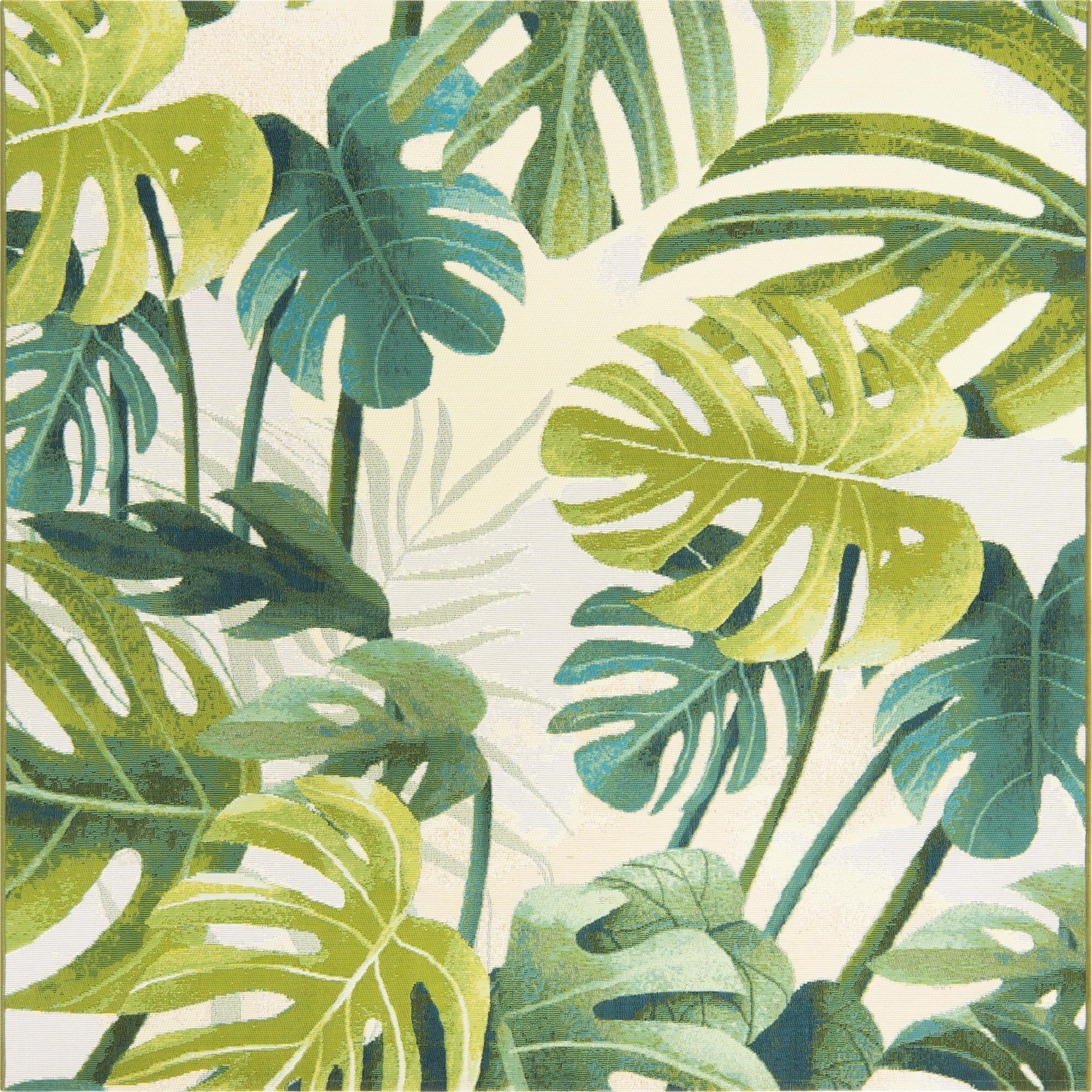 Unique Loom Outdoor Botanical Collection Area Rug - Longwood (6' Square ...
