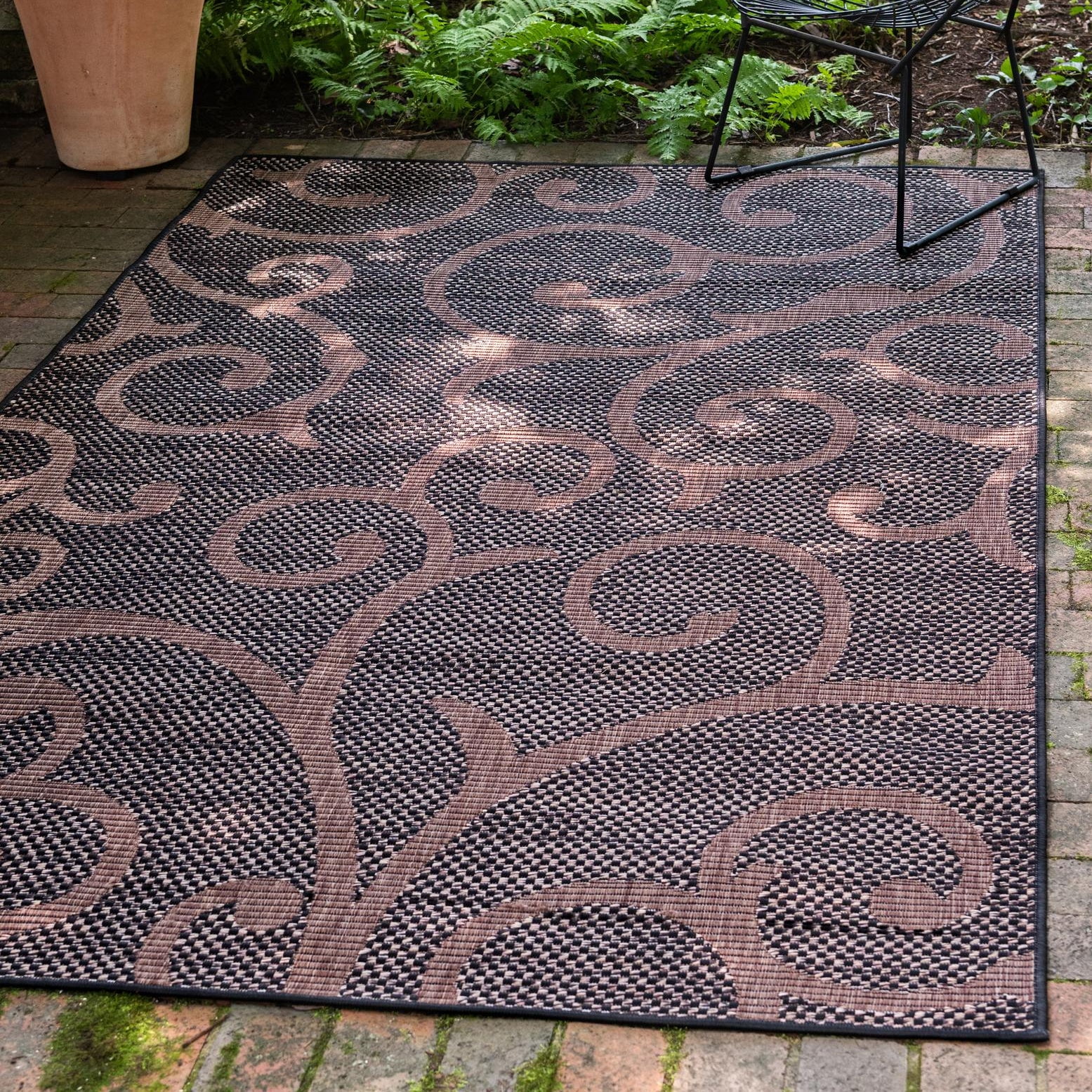 Unique Loom Outdoor Botanical Collection Area Rug - Vine (4' 1" x 6' 1 ...