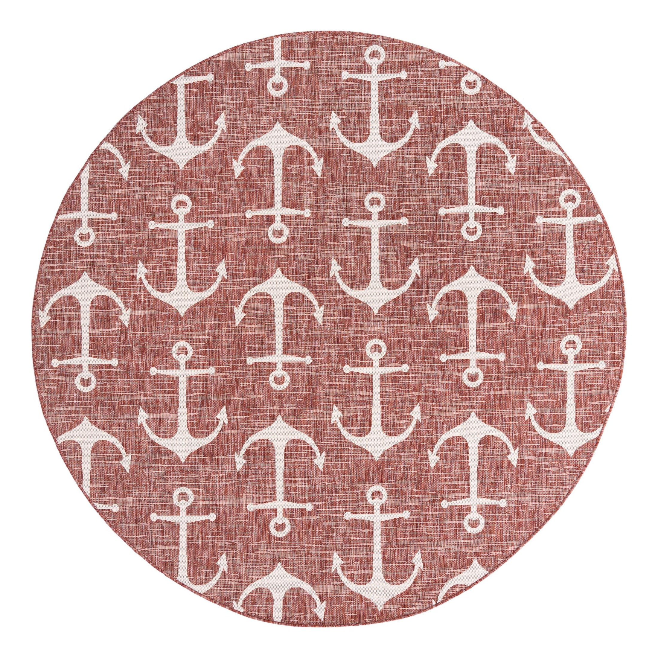 Unique Loom Outdoor Coastal Collection Area Rug - Ahoy (7' 10" Round ...