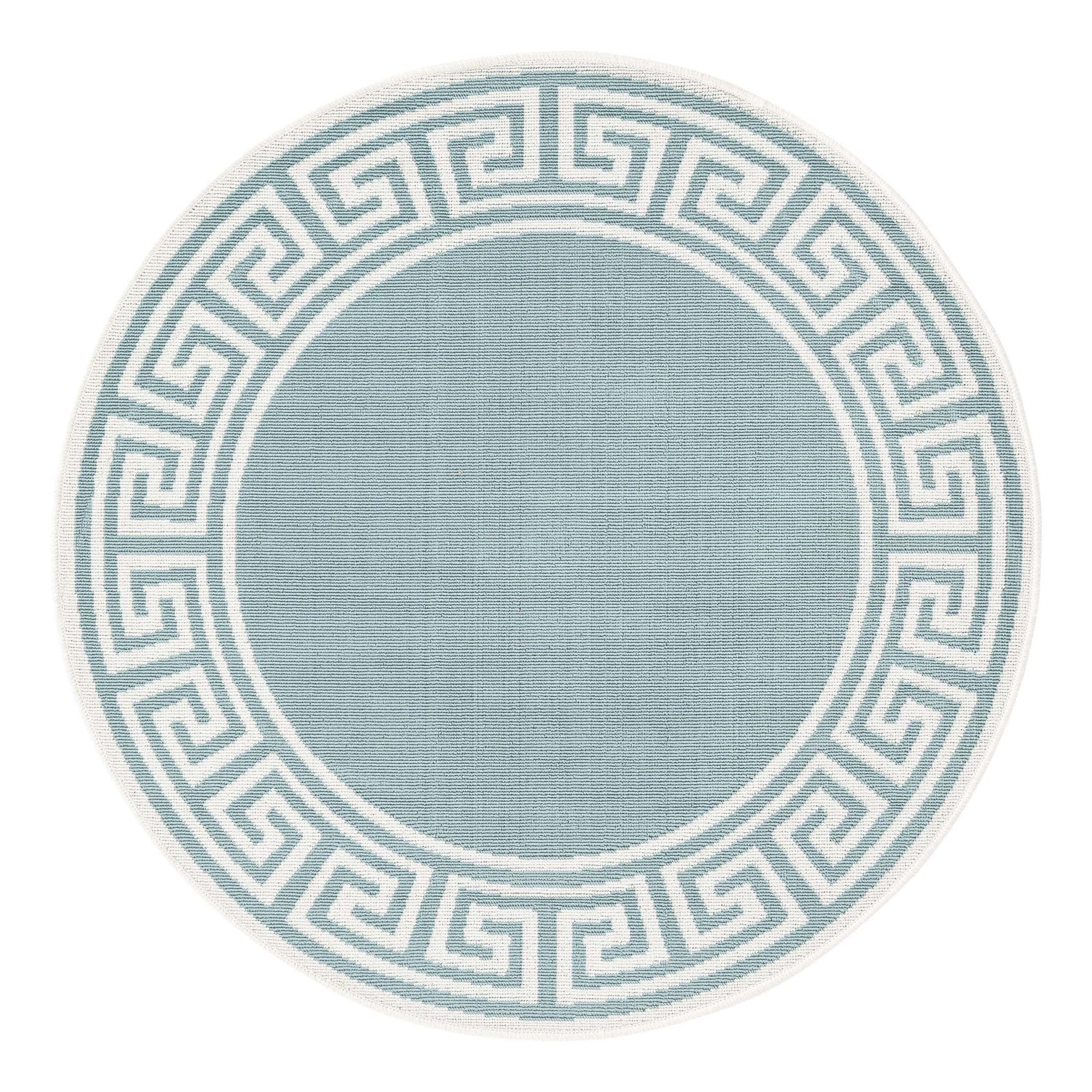 Unique Loom Outdoor Coastal Collection Area Rug - Caye (4' Round Aqua ...