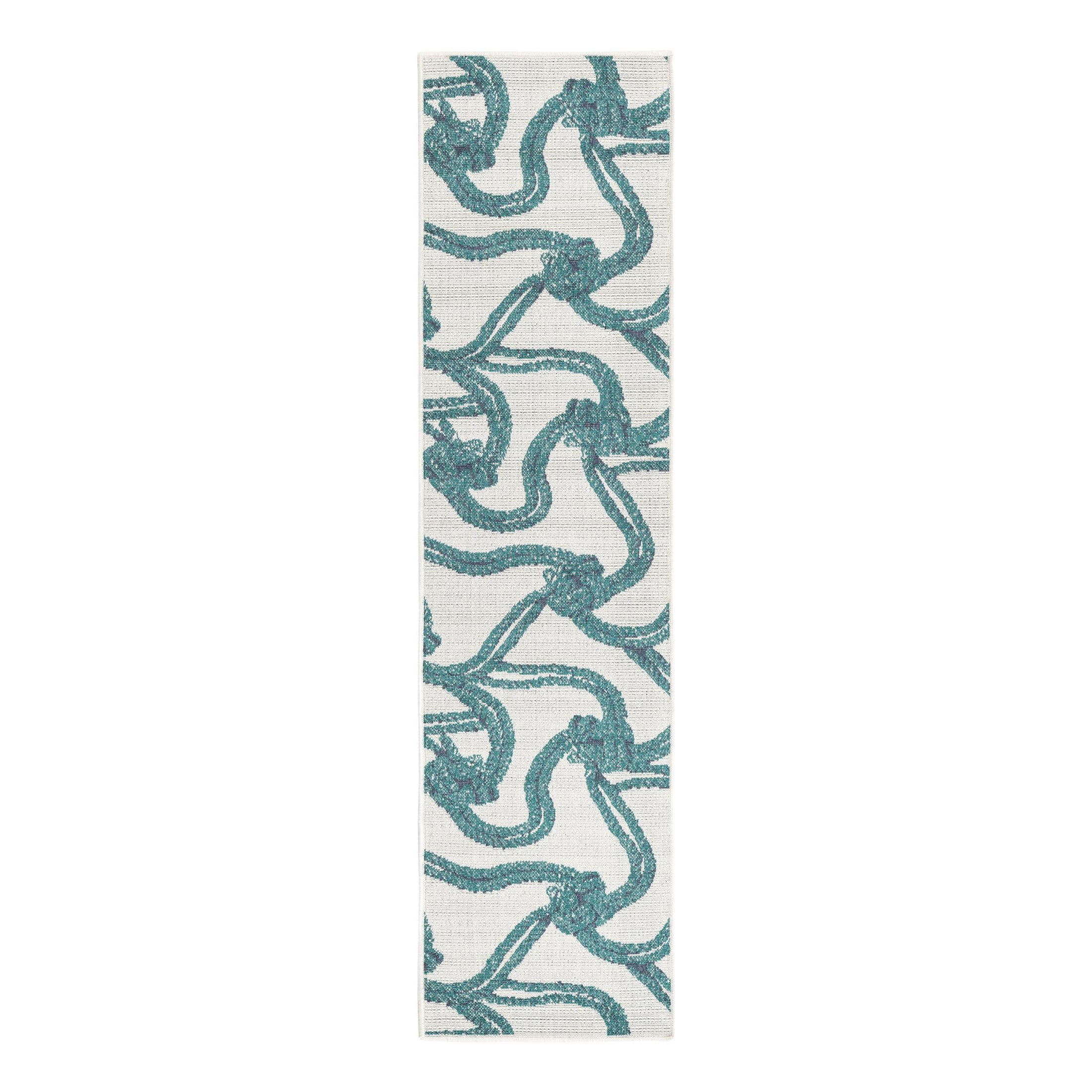 Unique Loom Outdoor Coastal Collection Area Rug - Tethered (2' x 8 ...