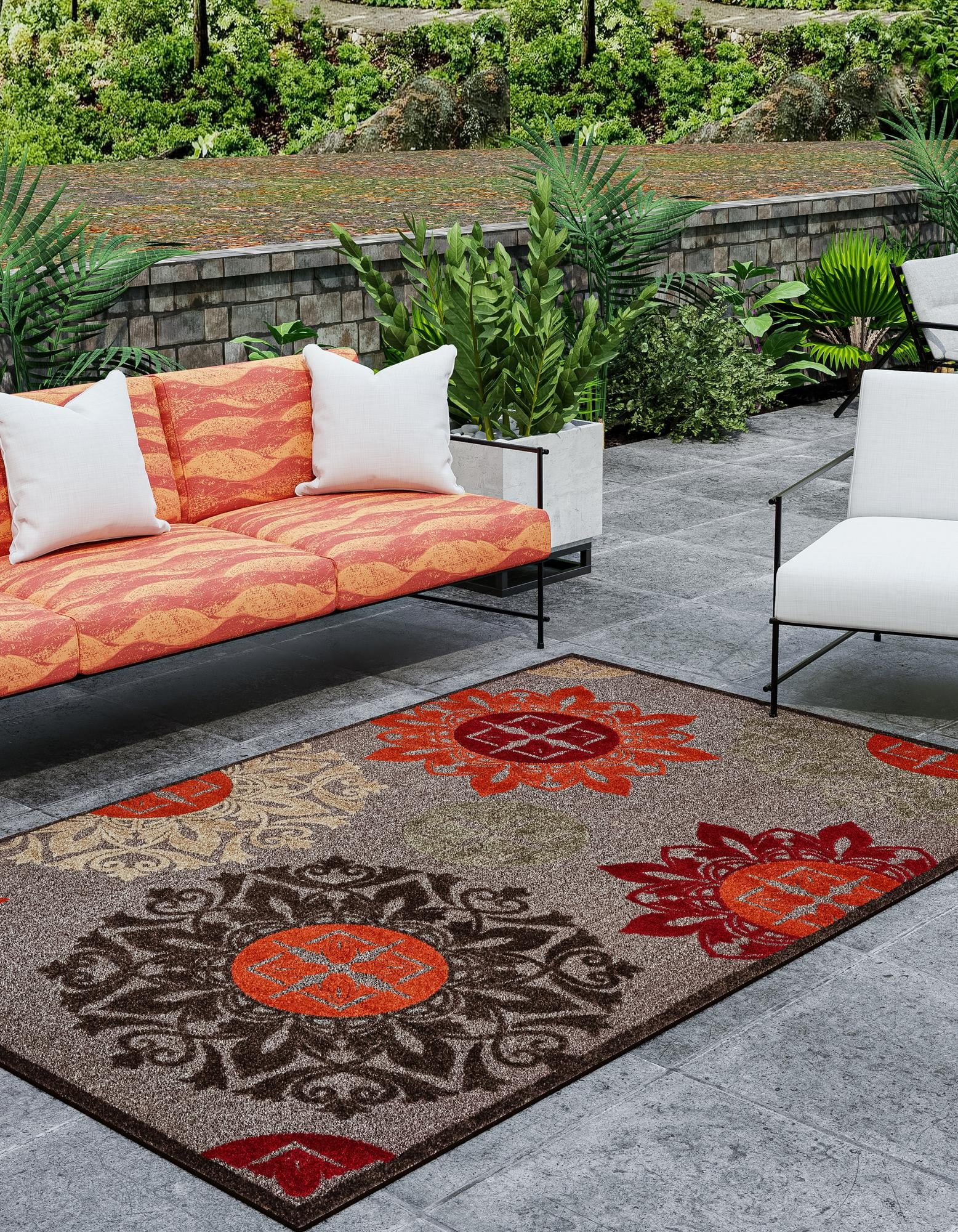 Unique Loom Outdoor Modern Collection Area Rug - Chicago (9' x 12' 2 ...