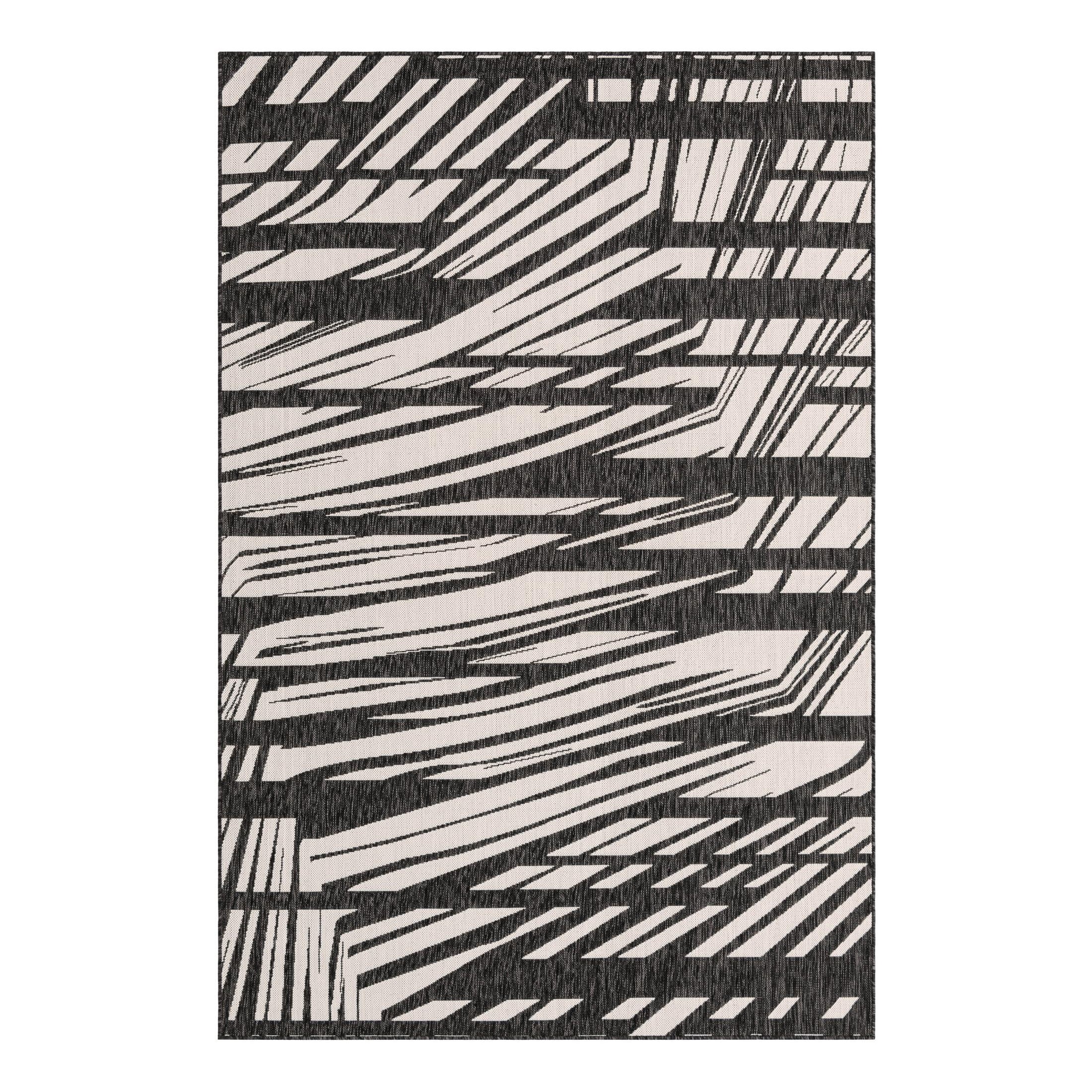 Unique Loom Outdoor Modern Collection Area Rug - Greyscale (6' 1" x 9 ...