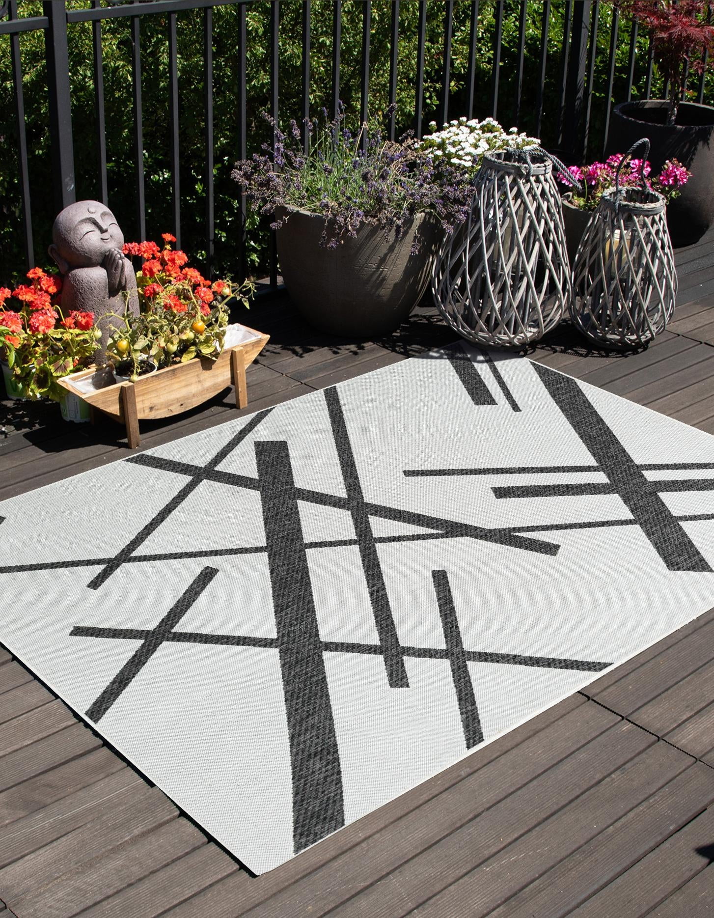 Unique Loom Outdoor Modern Collection Area Rug - Mikado (9' x 12 ...
