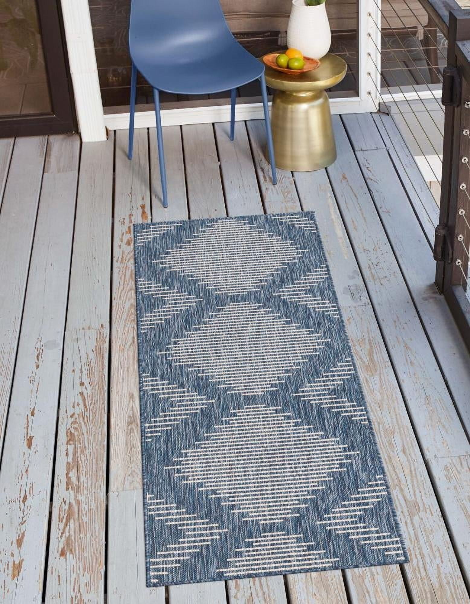 Unique Loom Outdoor Modern Collection Area Rug - Tambor (2' x 5' Runner ...