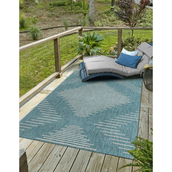 Unique Loom Outdoor Modern Collection Area Rug - Tambor (9' x 12 ...