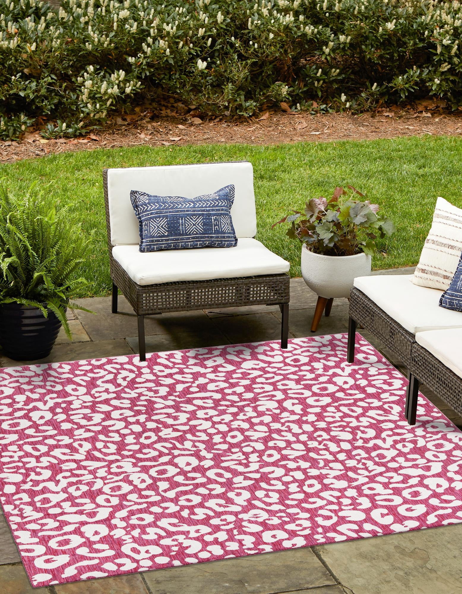 Unique Loom Outdoor Safari Collection Area Rug - Leopard (10' Square ...