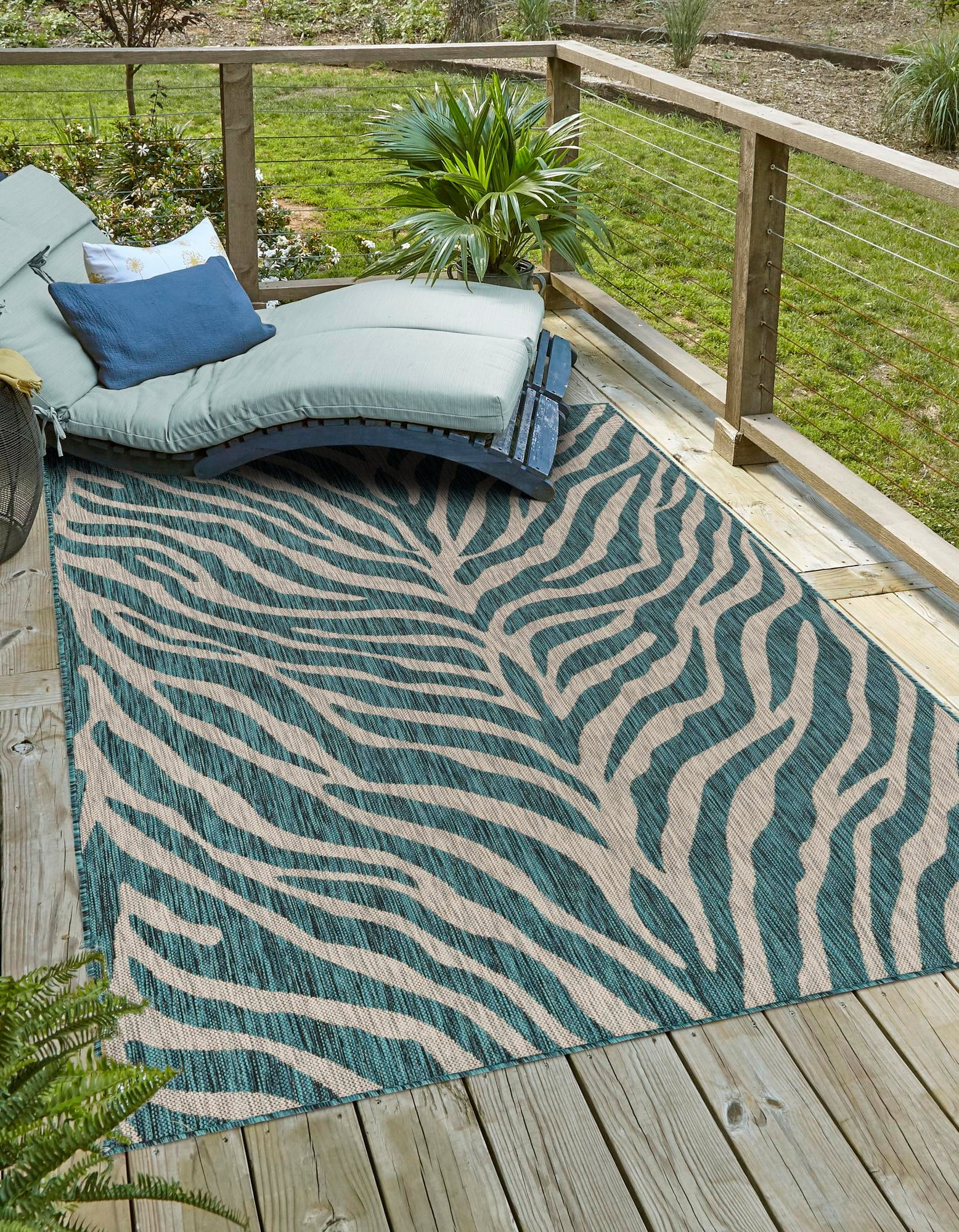 Unique Loom Outdoor Safari Collection Area Rug - Tsavo (4' x 6 ...