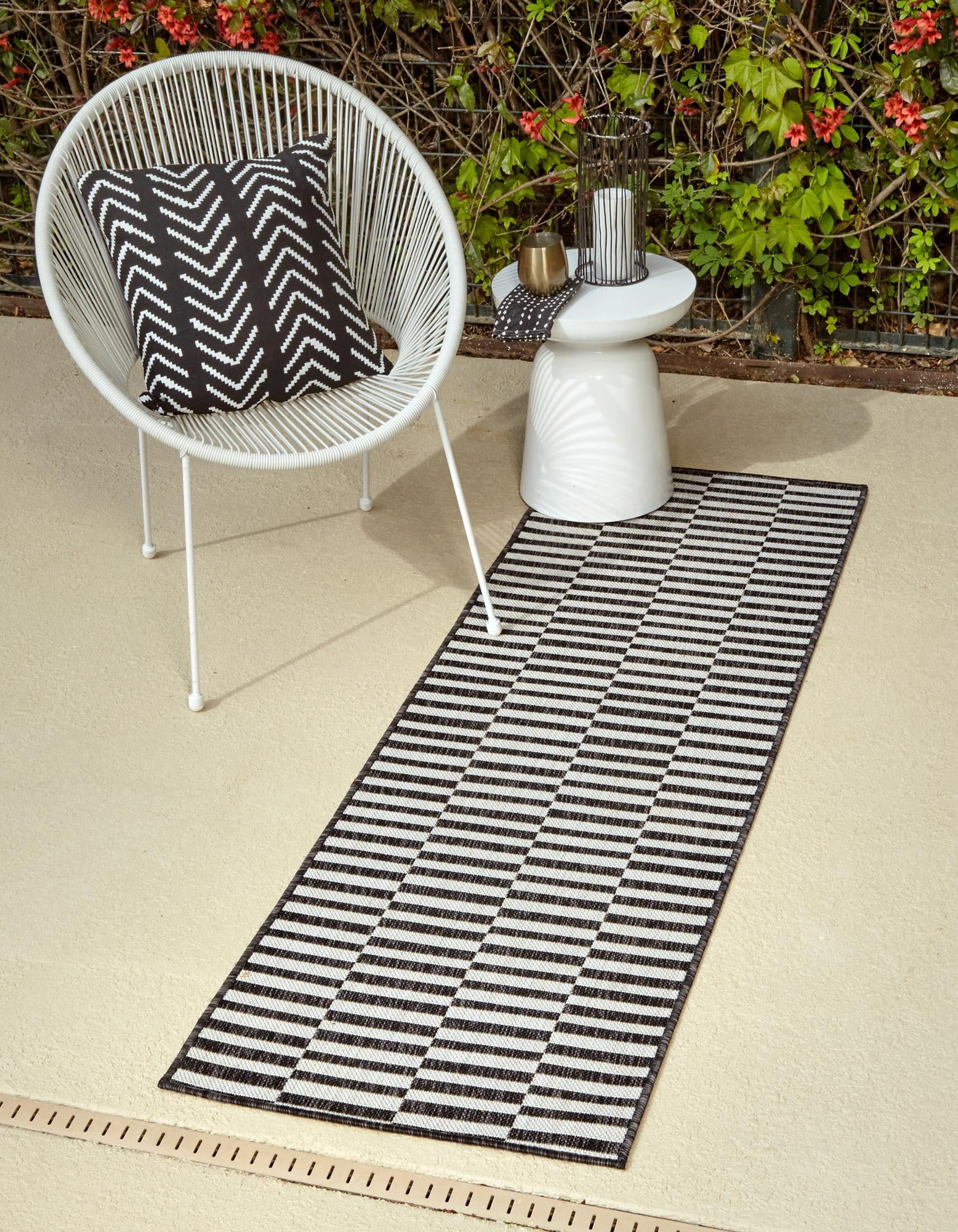 Unique Loom Outdoor Striped Collection Area Rug - Striped (2' x 6' 1 ...