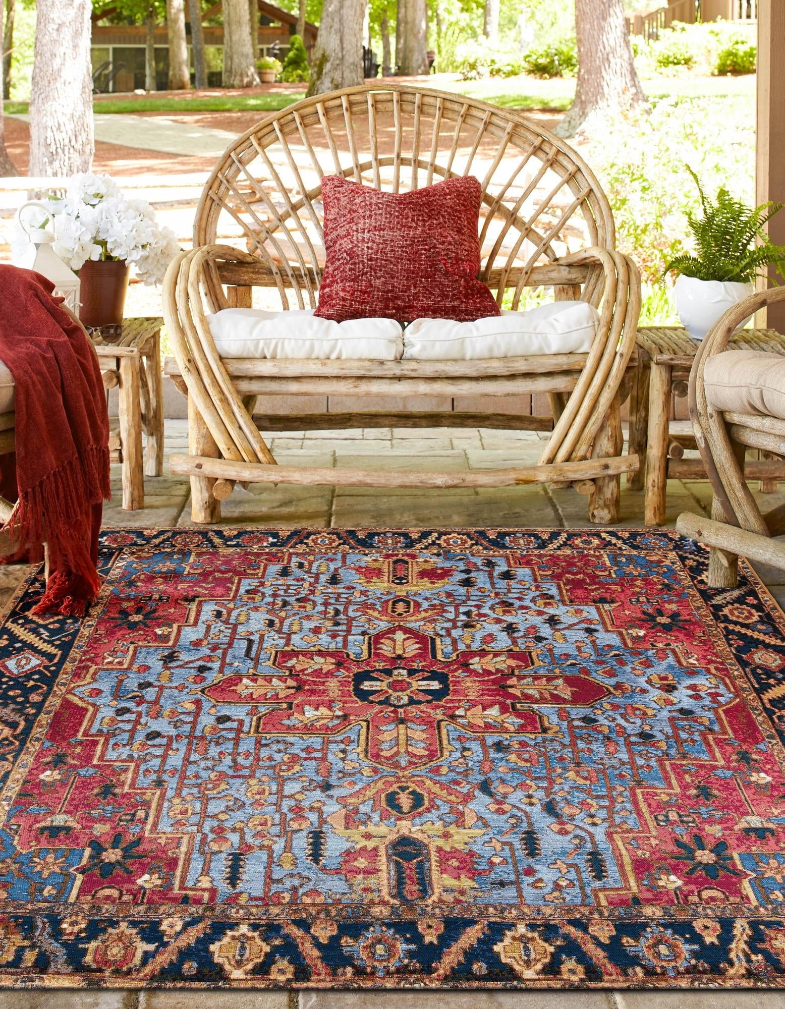 Unique Loom Outdoor Traditional Collection Area Rug - Regal (10' Square ...