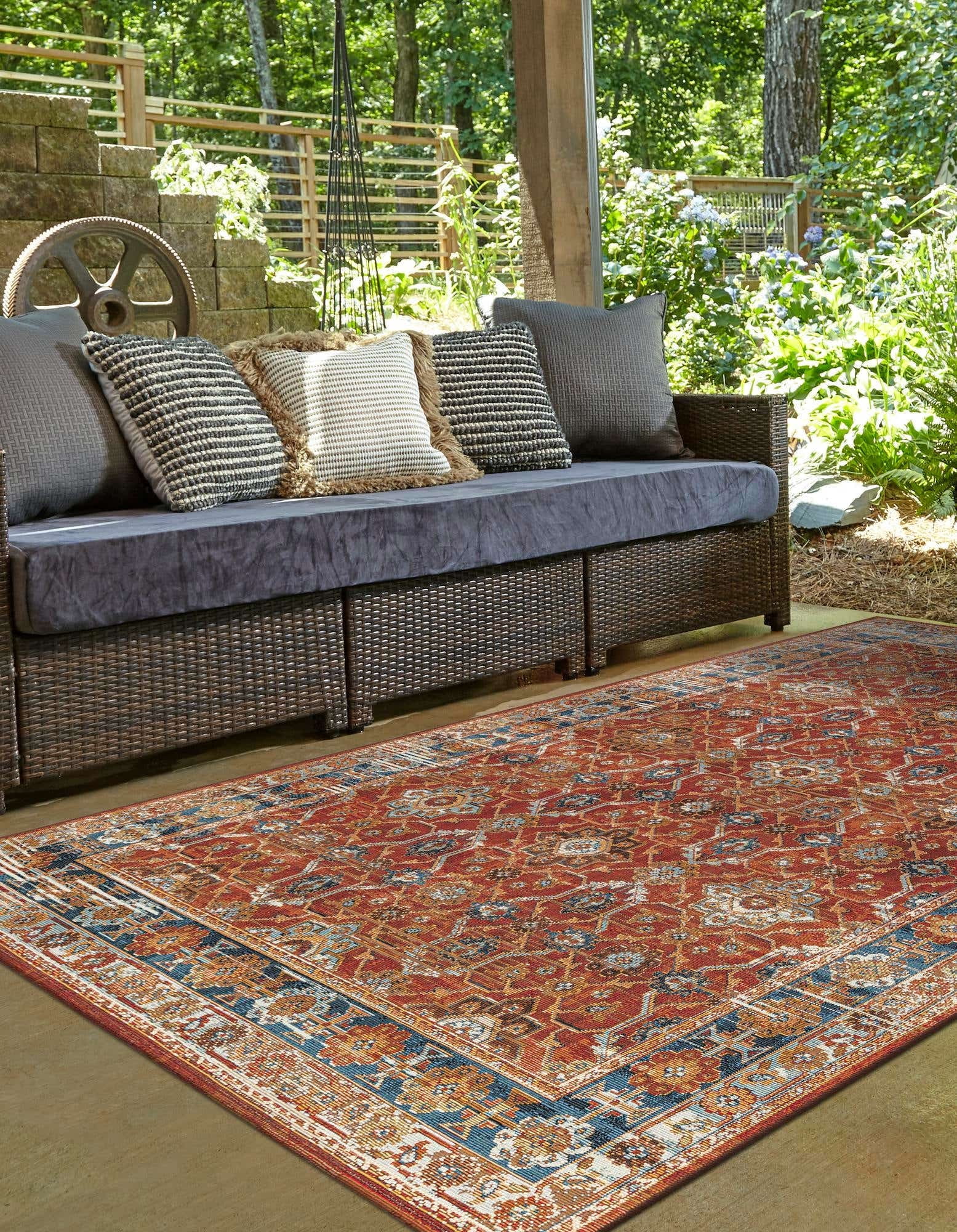 Unique Loom Outdoor Traditional Collection Area Rug - Era (10' x 14' 1 ...