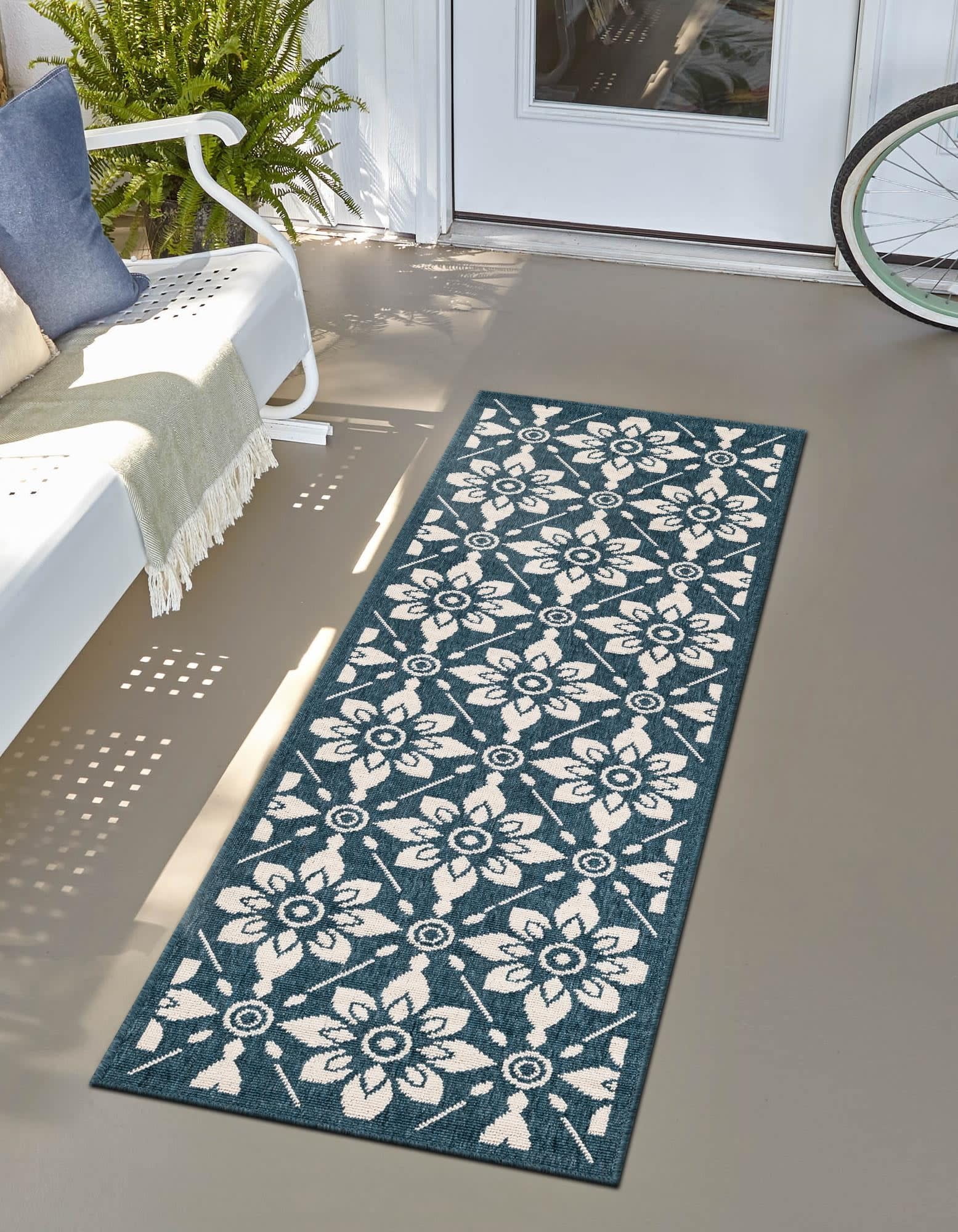 Unique Loom Outdoor Trellis Collection Area Rug - Tiles (2' 7" x 12 ...