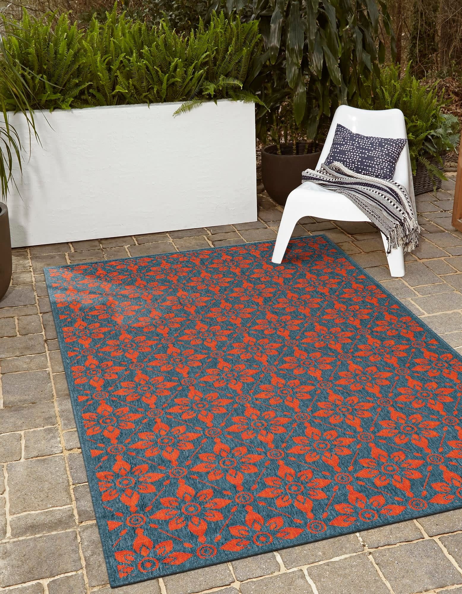 Unique Loom Outdoor Trellis Collection Area Rug - Tiles (5' 1" x 8 ...