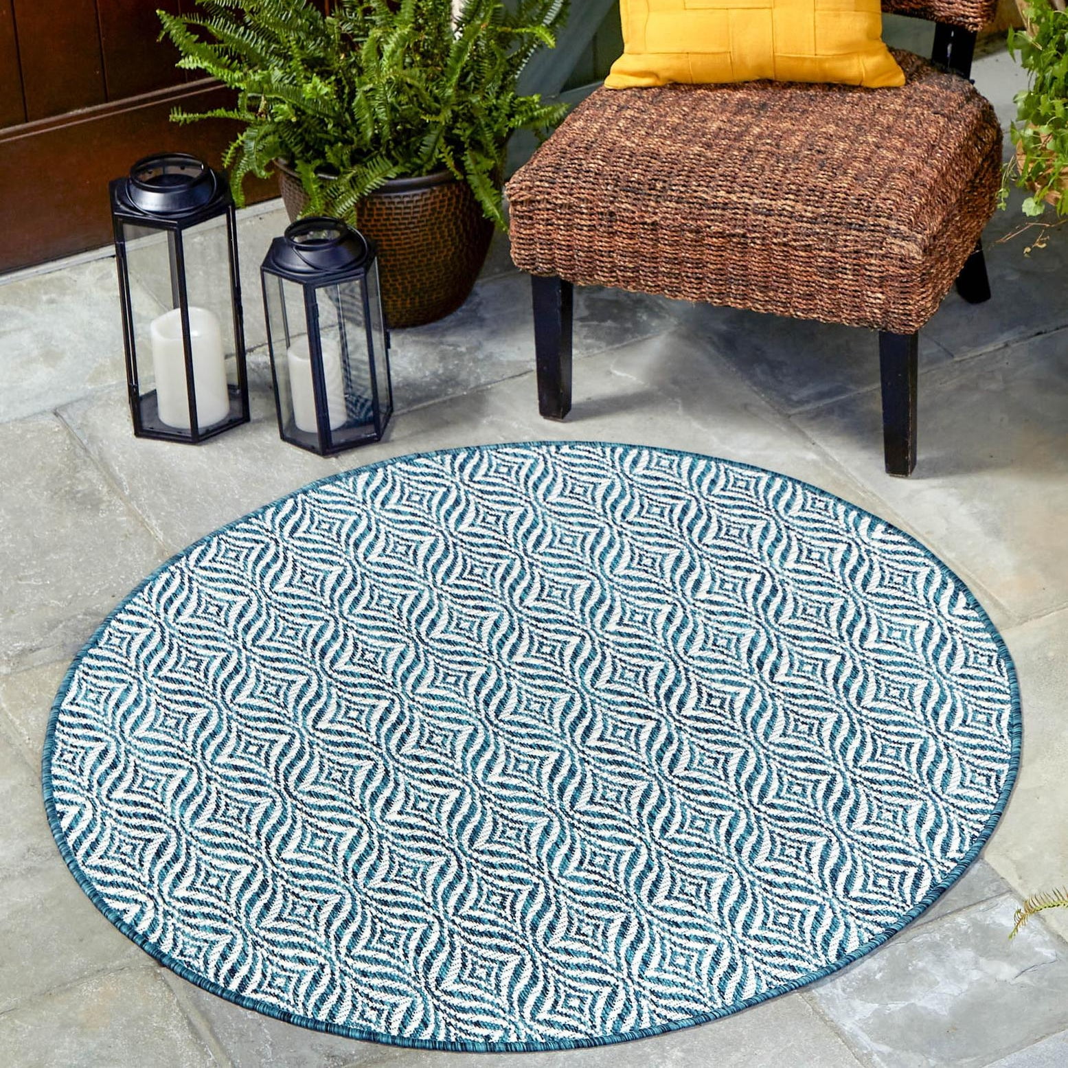 Unique Loom Outdoor Trellis Collection Area Rug - Deco Trellis (4' 1 ...