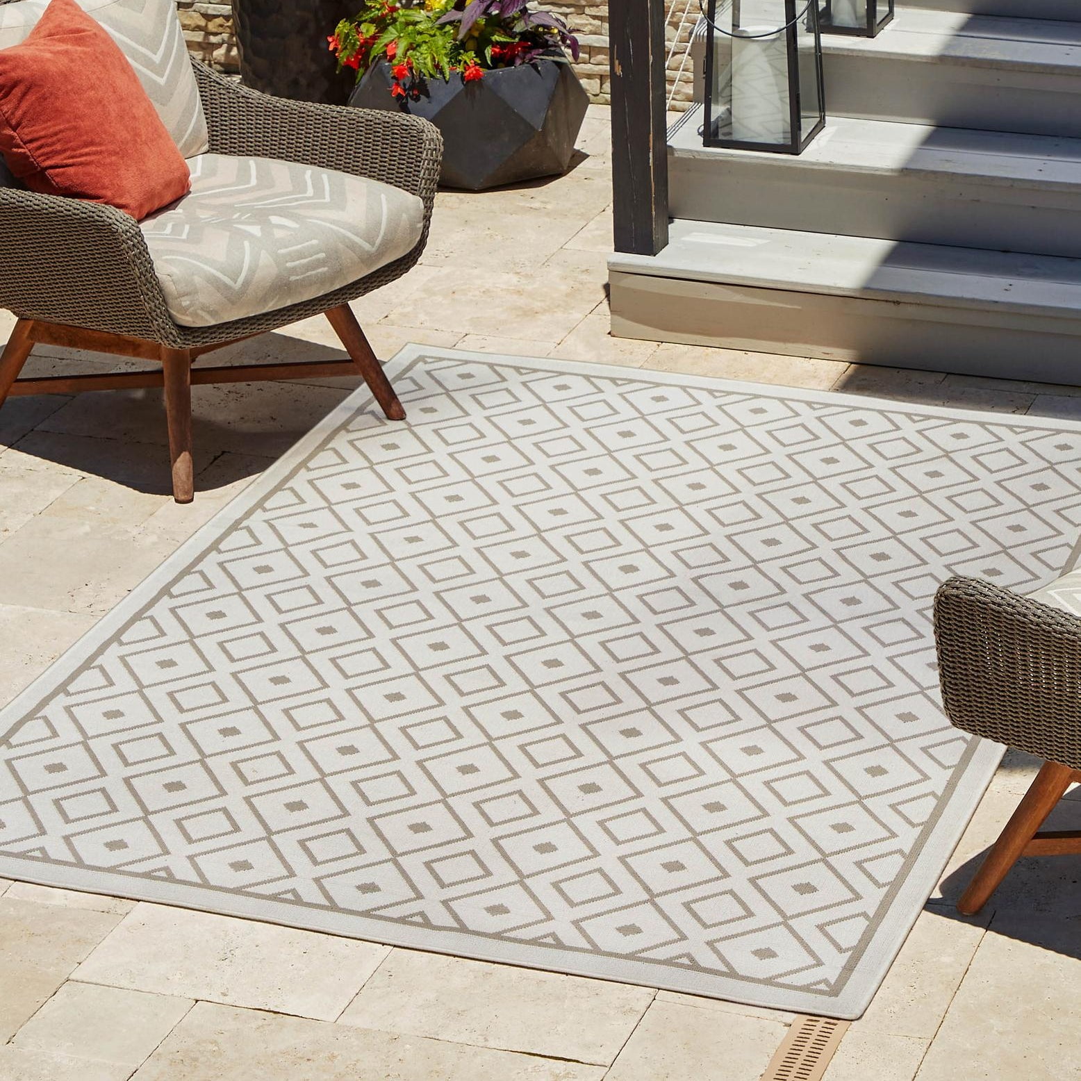Unique Loom Outdoor Trellis Collection Area Rug - Kafes (9' x 12 ...
