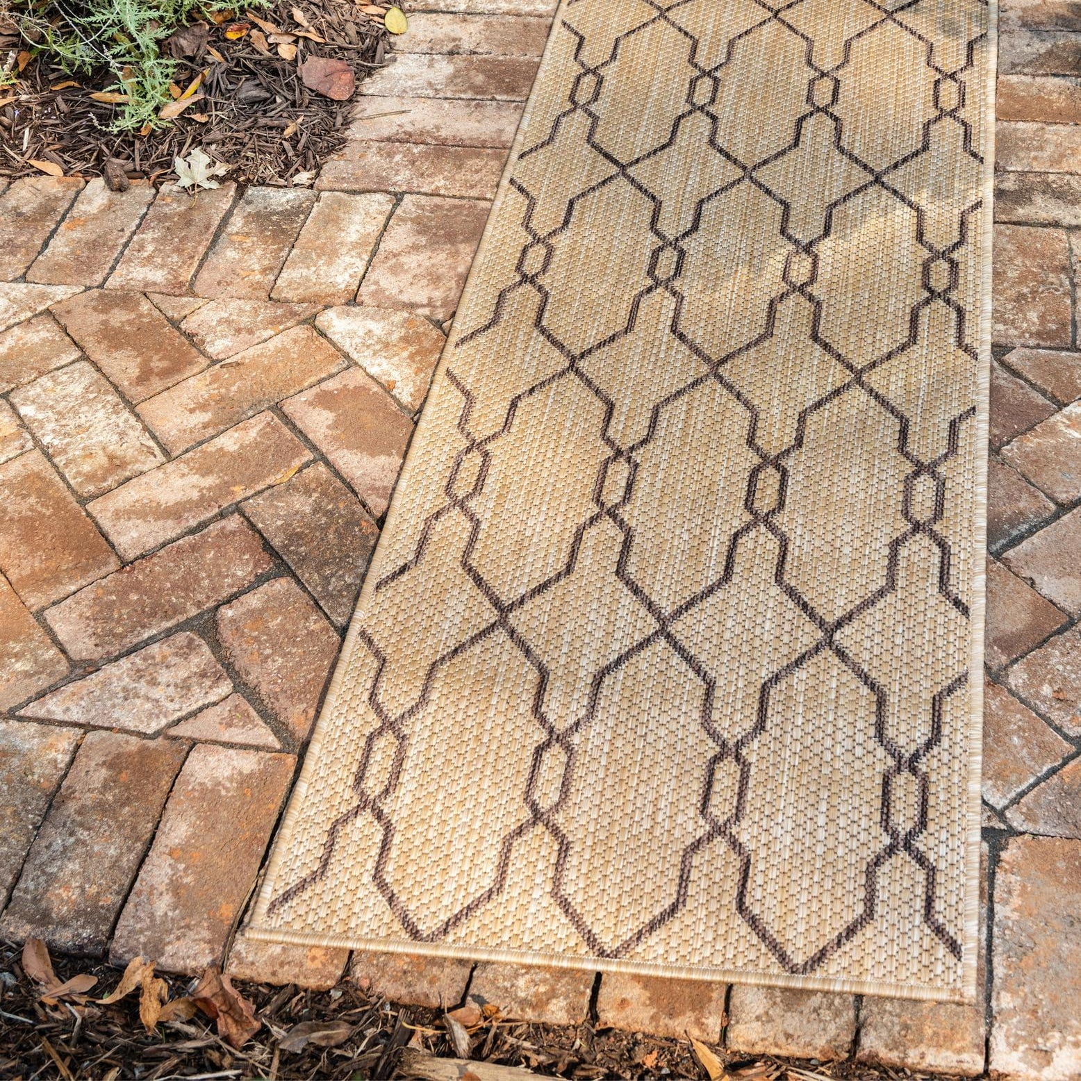 Unique Loom Outdoor Trellis Collection Area Rug - Links Trellis (2' x 6 ...