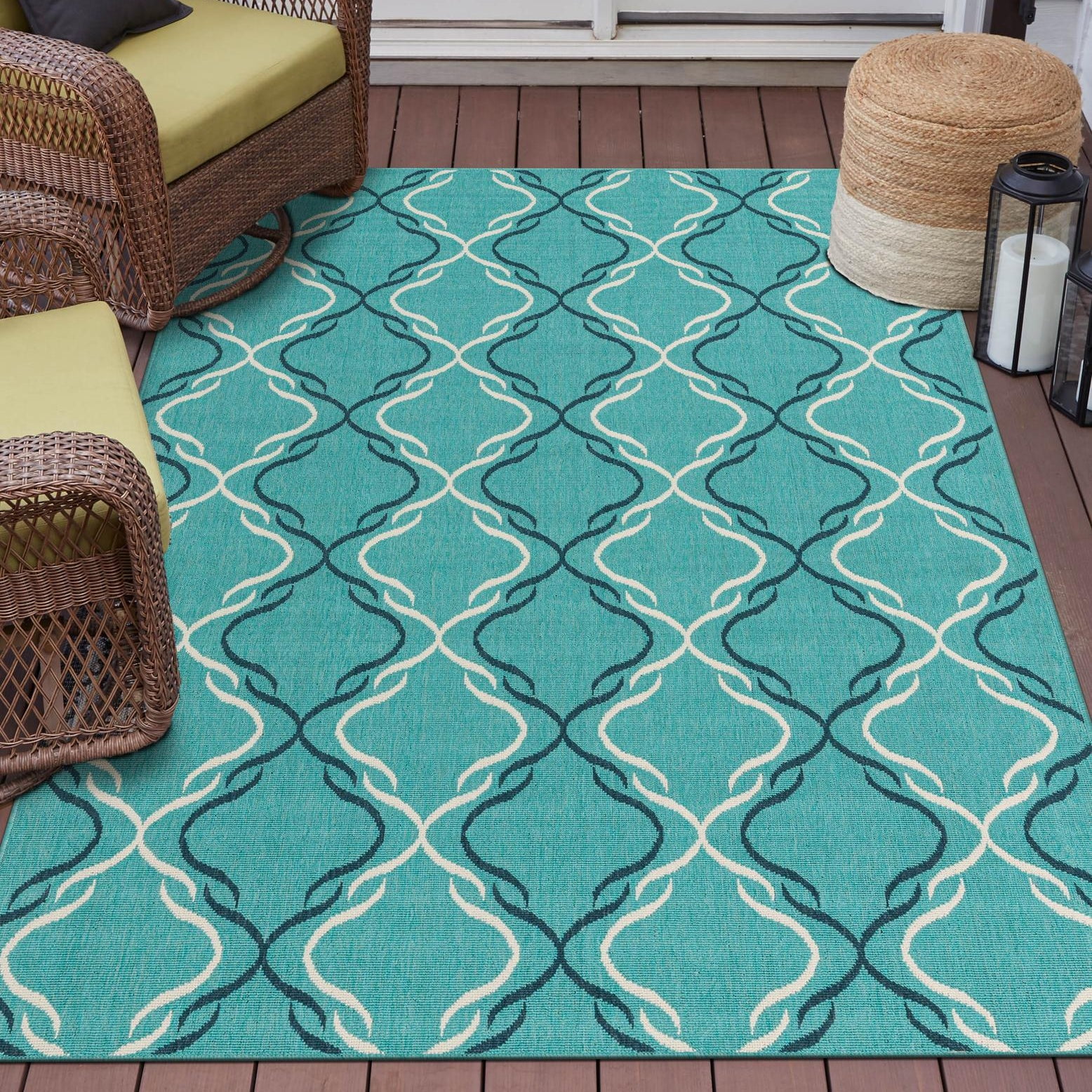 Unique Loom Outdoor Trellis Collection Area Rug - Parmaklik (9' x 12 ...