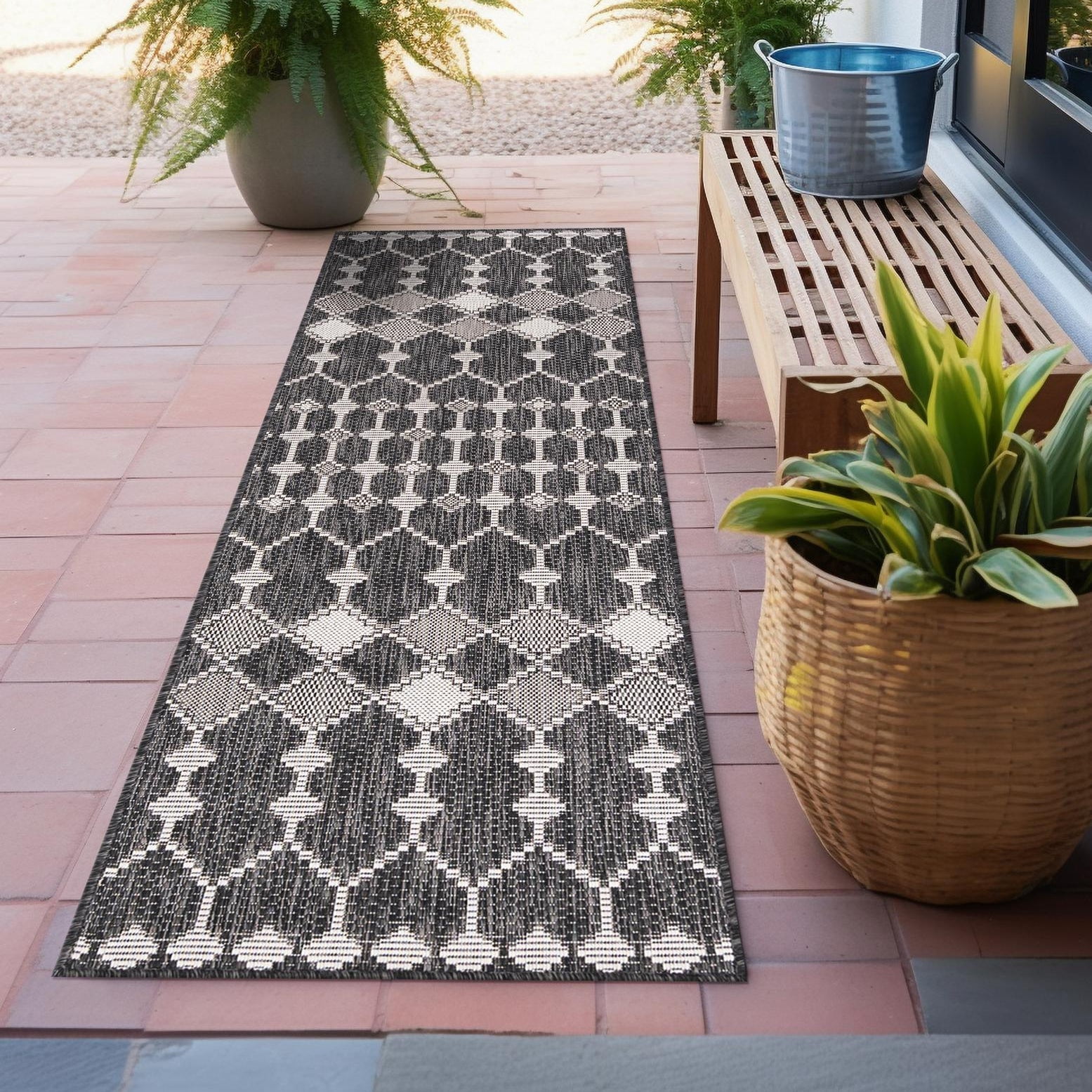 Unique Loom Outdoor Trellis Collection Area Rug - Traliccio (2' 7" x 10 ...