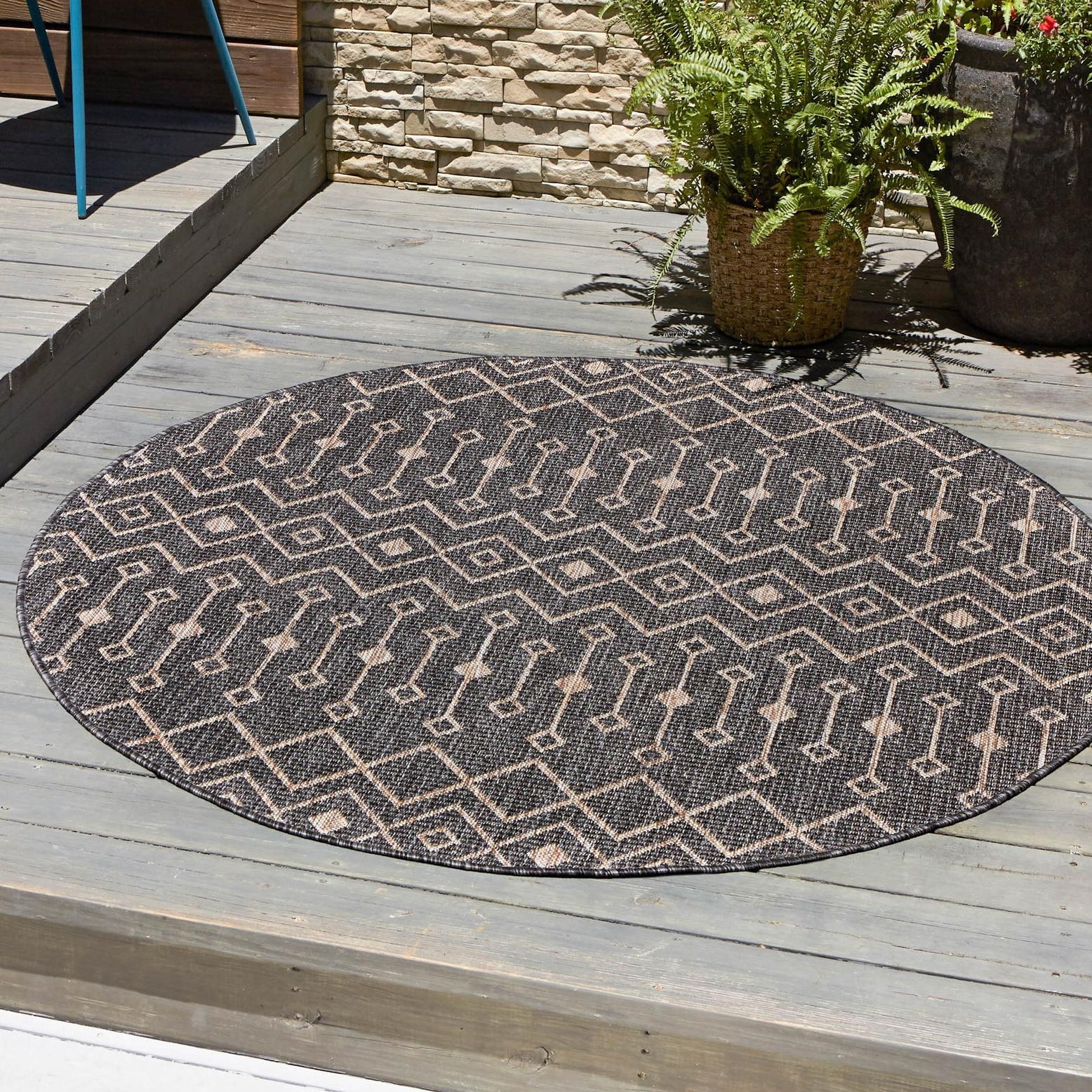 Unique Loom Outdoor Trellis Collection Area Rug - Tribal Trellis (10' 8 ...
