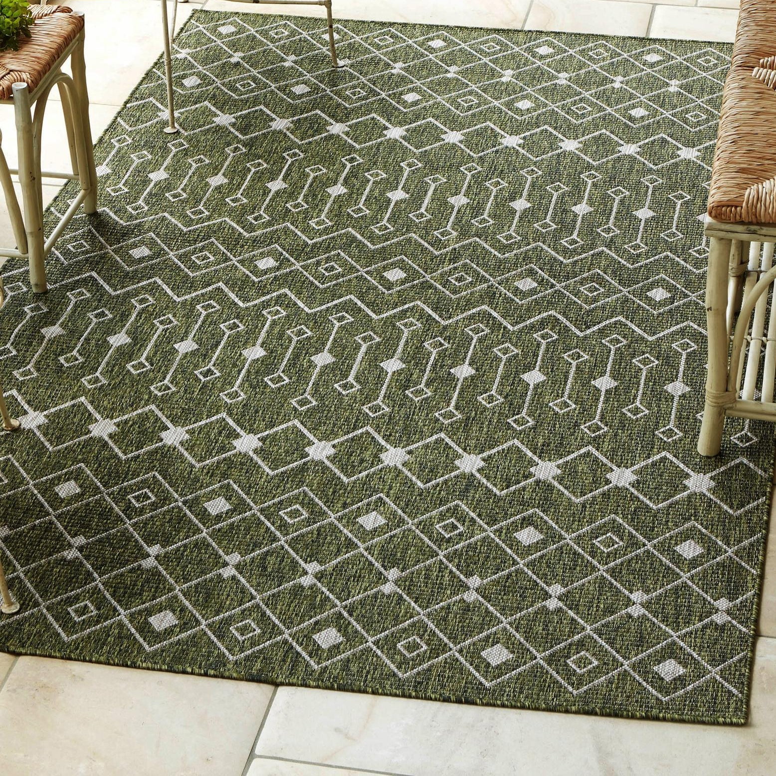 Unique Loom Outdoor Trellis Collection Area Rug - Tribal Trellis (10' x ...