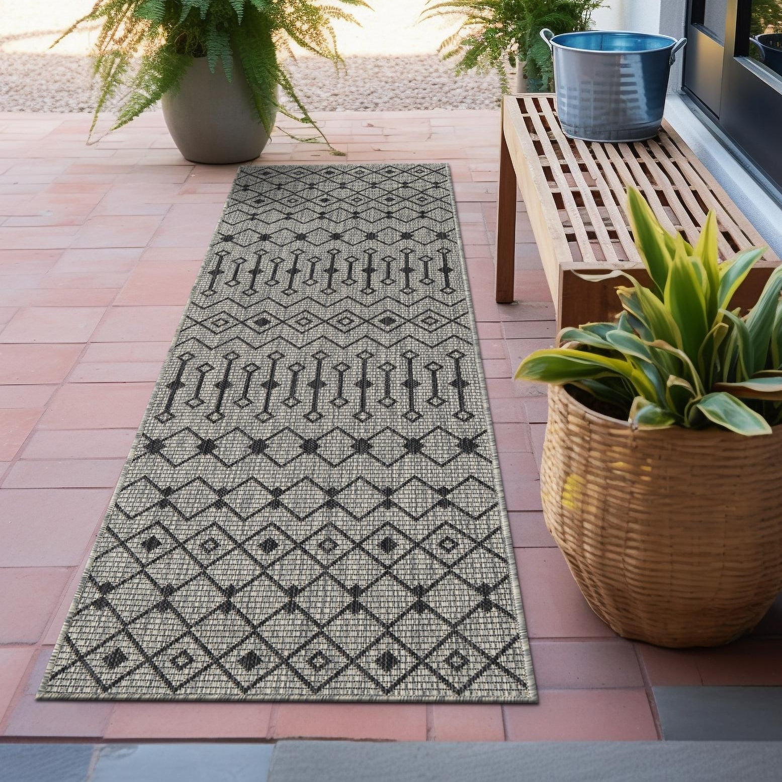 Unique Loom Outdoor Trellis Collection Area Rug - Tribal Trellis (2' x ...