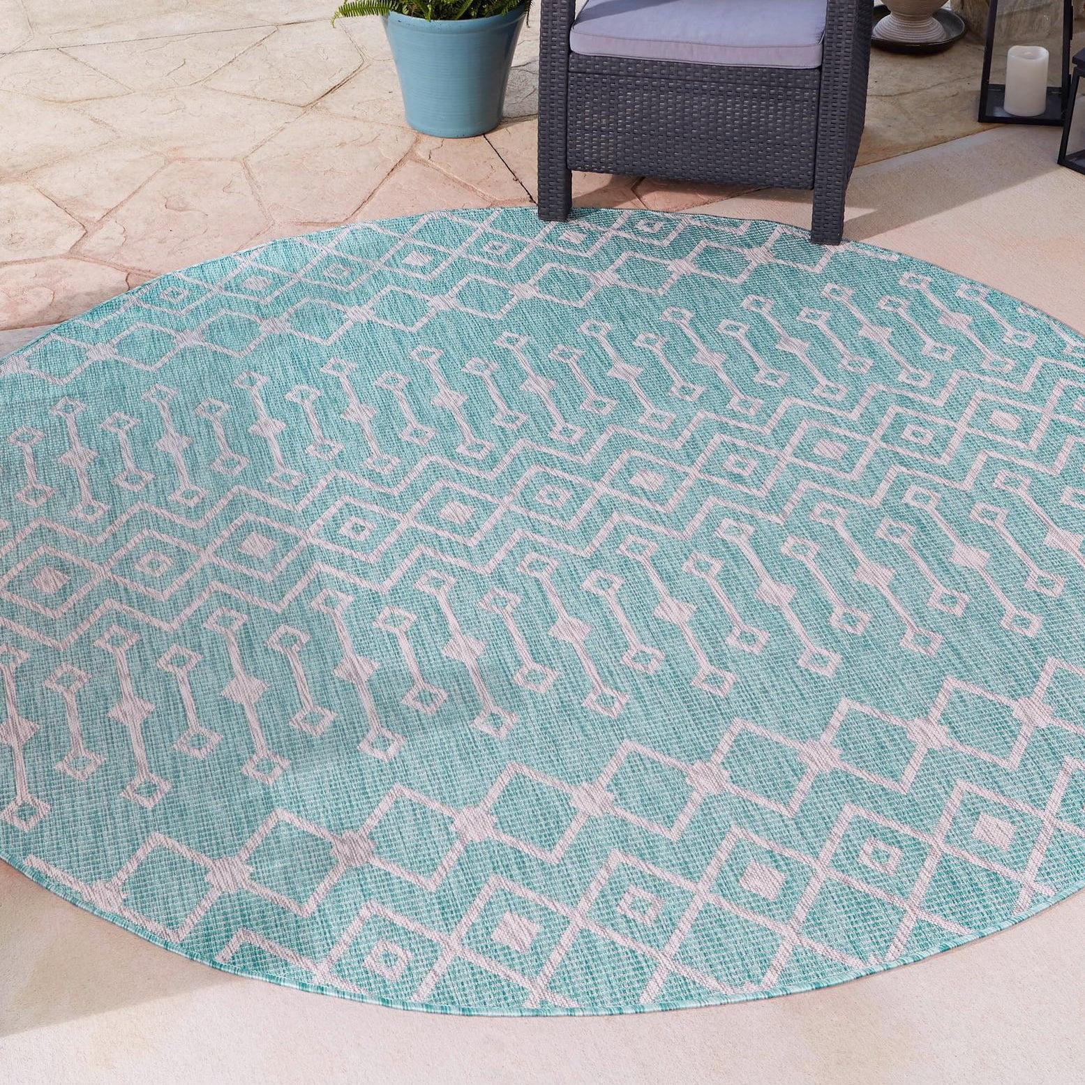 Unique Loom Outdoor Trellis Collection Area Rug - Tribal Trellis (4' 1 ...