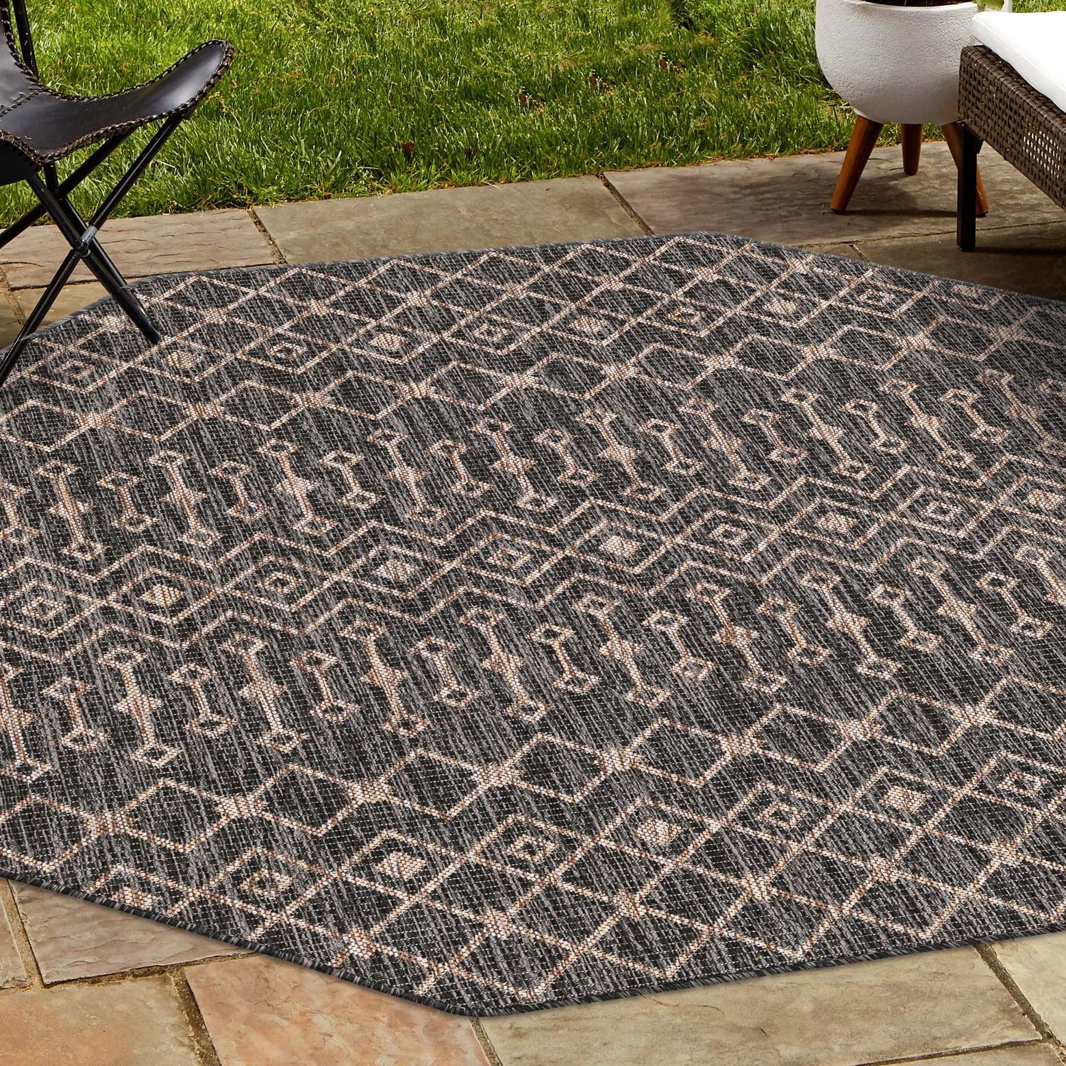 Unique Loom Outdoor Trellis Collection Area Rug - Tribal Trellis (5' 3 ...