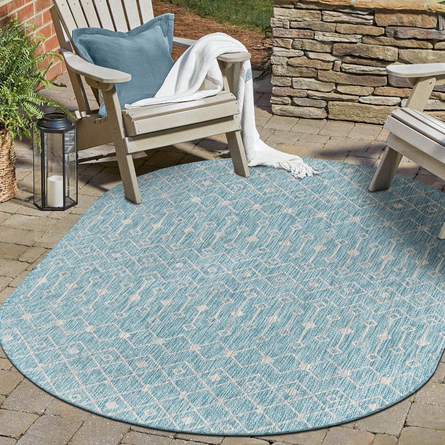 Unique Loom Outdoor Trellis Collection Area Rug - Tribal Trellis (5' 3 ...