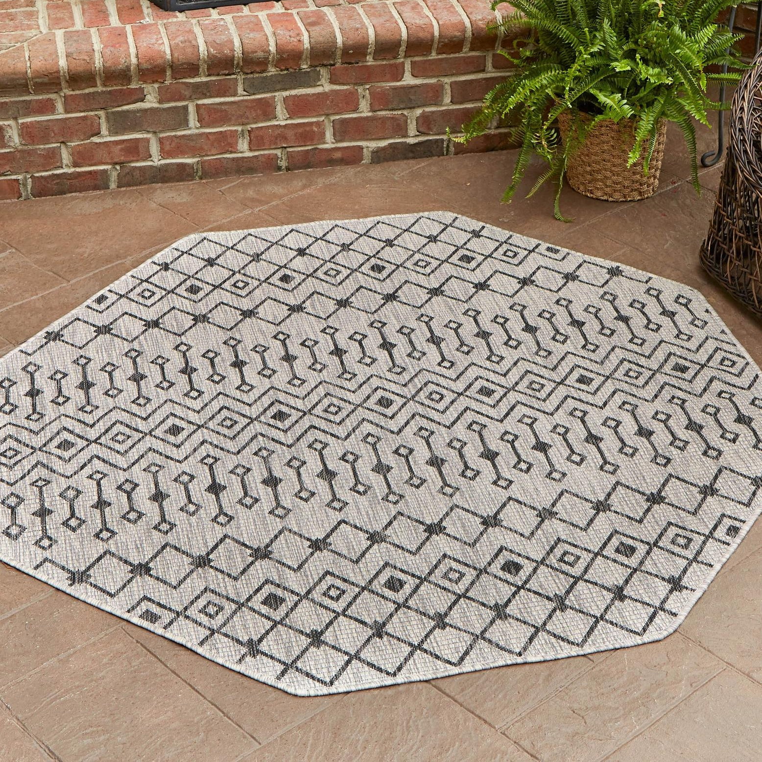 Unique Loom Outdoor Trellis Collection Area Rug - Tribal Trellis (7' 10 ...